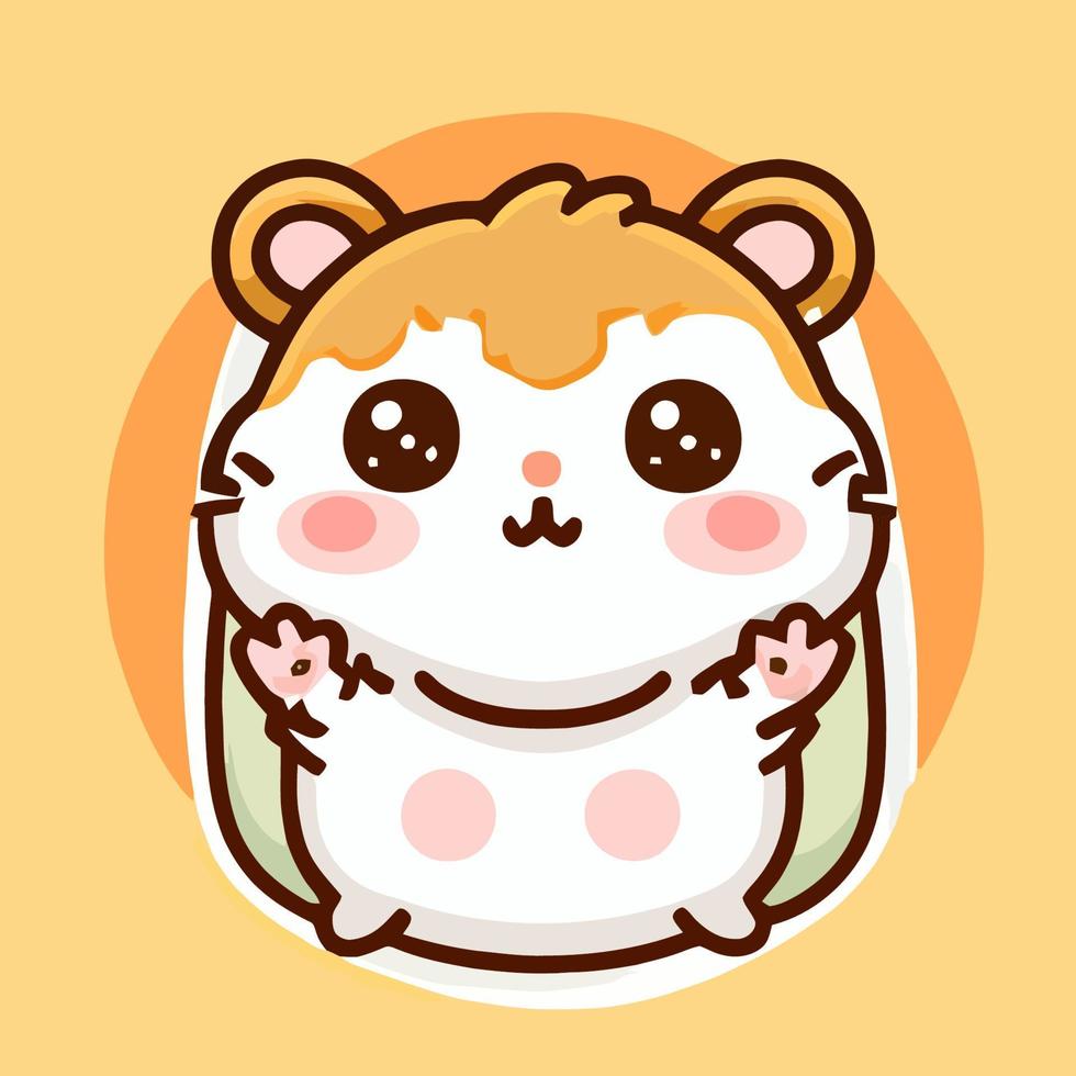 Cute Hamster Illustration Hamster Kawaii Chibi Vector Drawing Style Hamster Cartoon 17048059