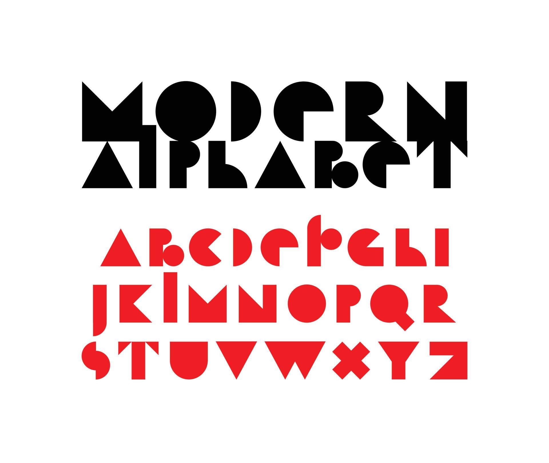 Modern abstract font made of geometric shapes. 17048097 Vector Art at ...