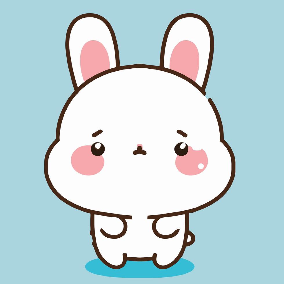 Cute Rabbit Illustration Rabbit Kawaii Chibi Vector Drawing Style Rabbit Cartoon Bunny 17048266