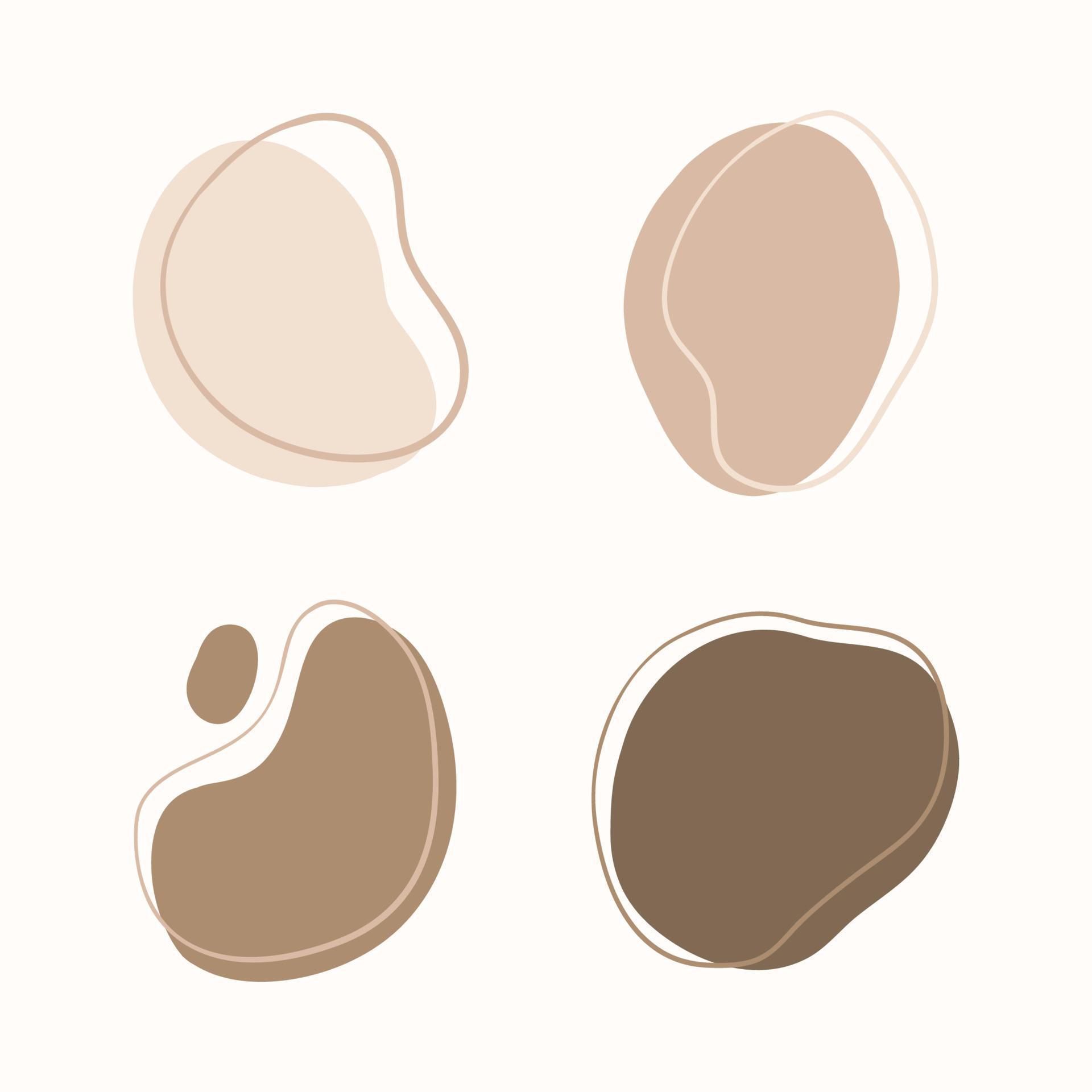 Abstract Boho random blob shapes simple hand drawn doodle art. Modern aesthetic illustrations ...