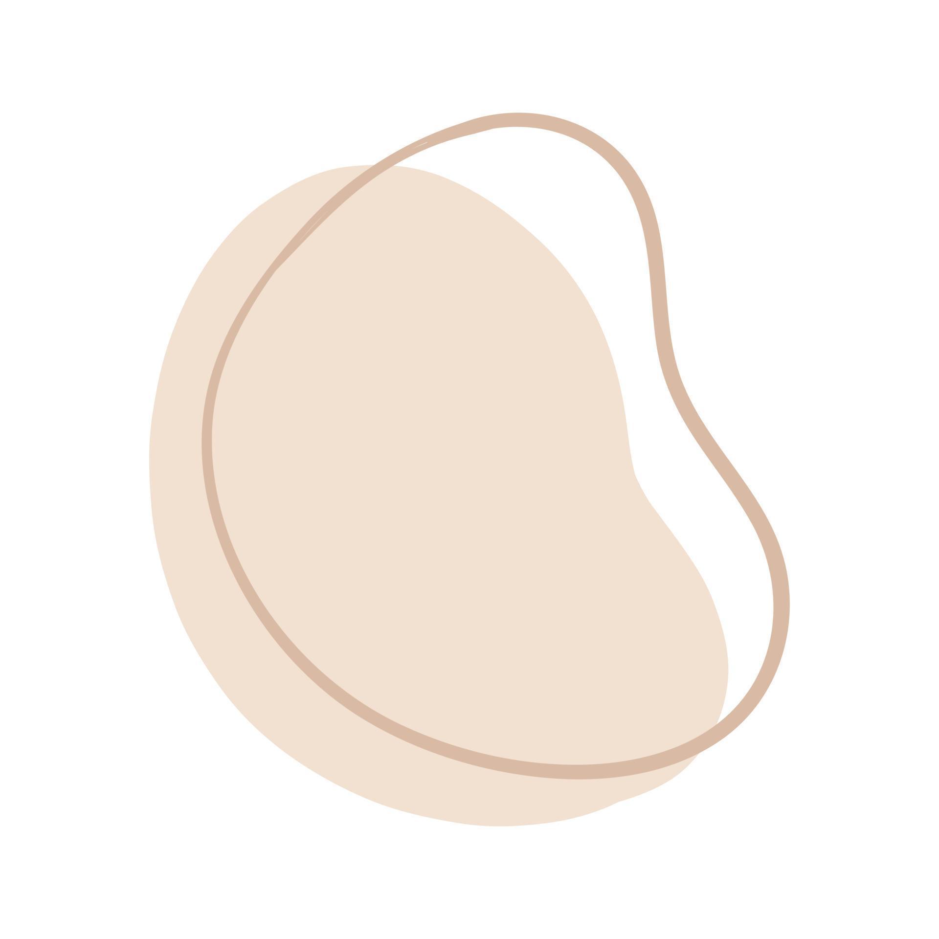 Abstract Boho random blob shapes simple hand drawn doodle art. Modern aesthetic illustrations ...