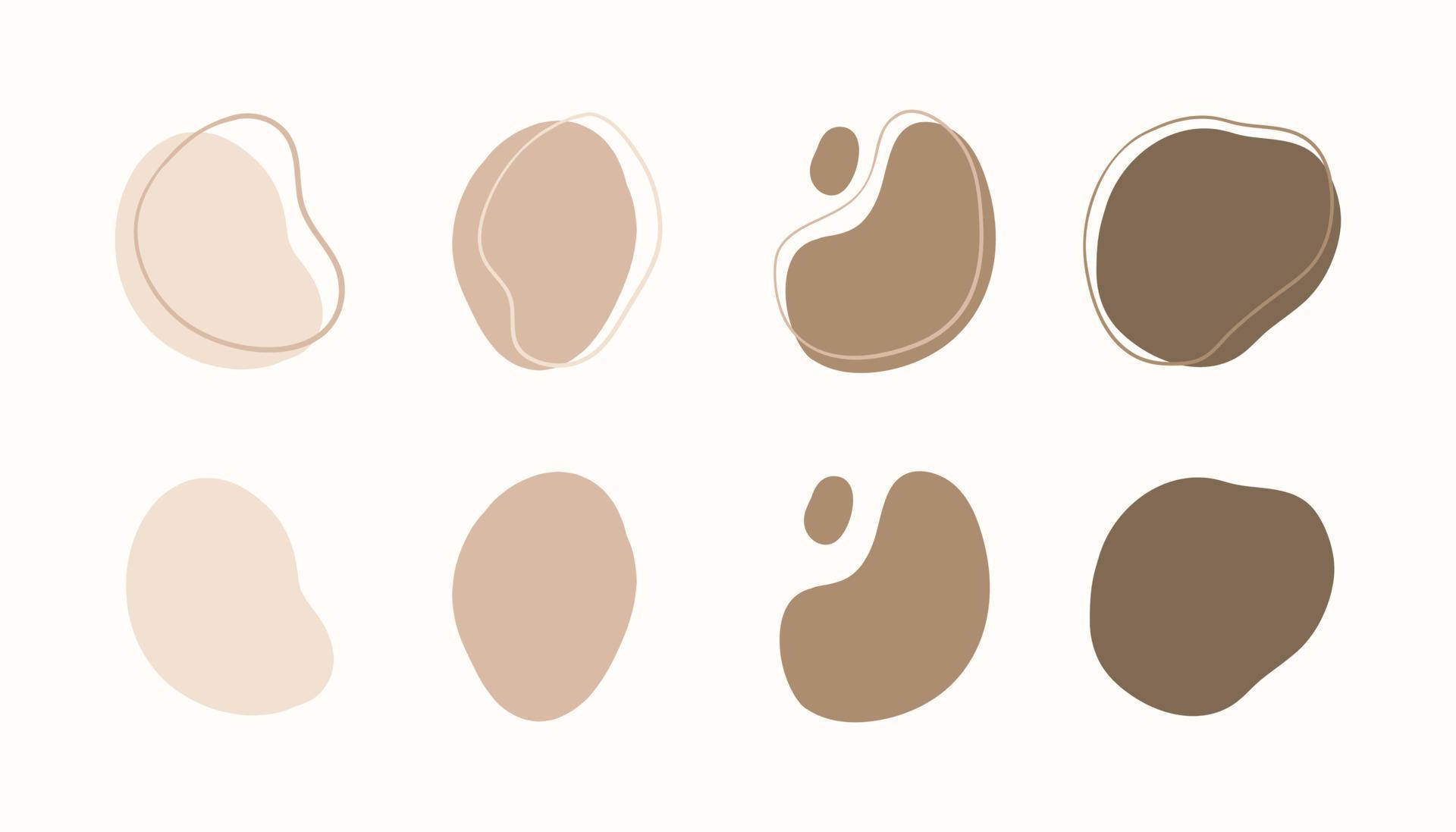 Abstract Boho random blob shapes simple hand drawn doodle art. Modern aesthetic illustrations ...