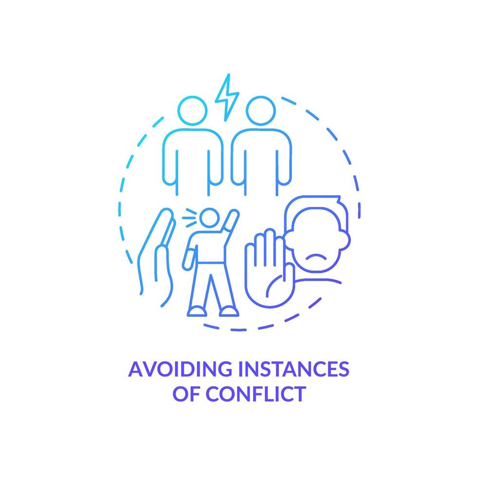 Conflict Avoidance Blue Gradient Concept Icon Combat Job Confrontation