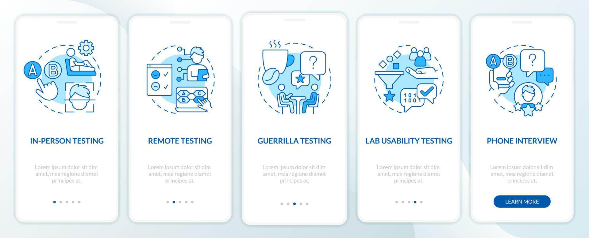 Usability Testing Methods Blue Onboarding Mobile App Screen Assess