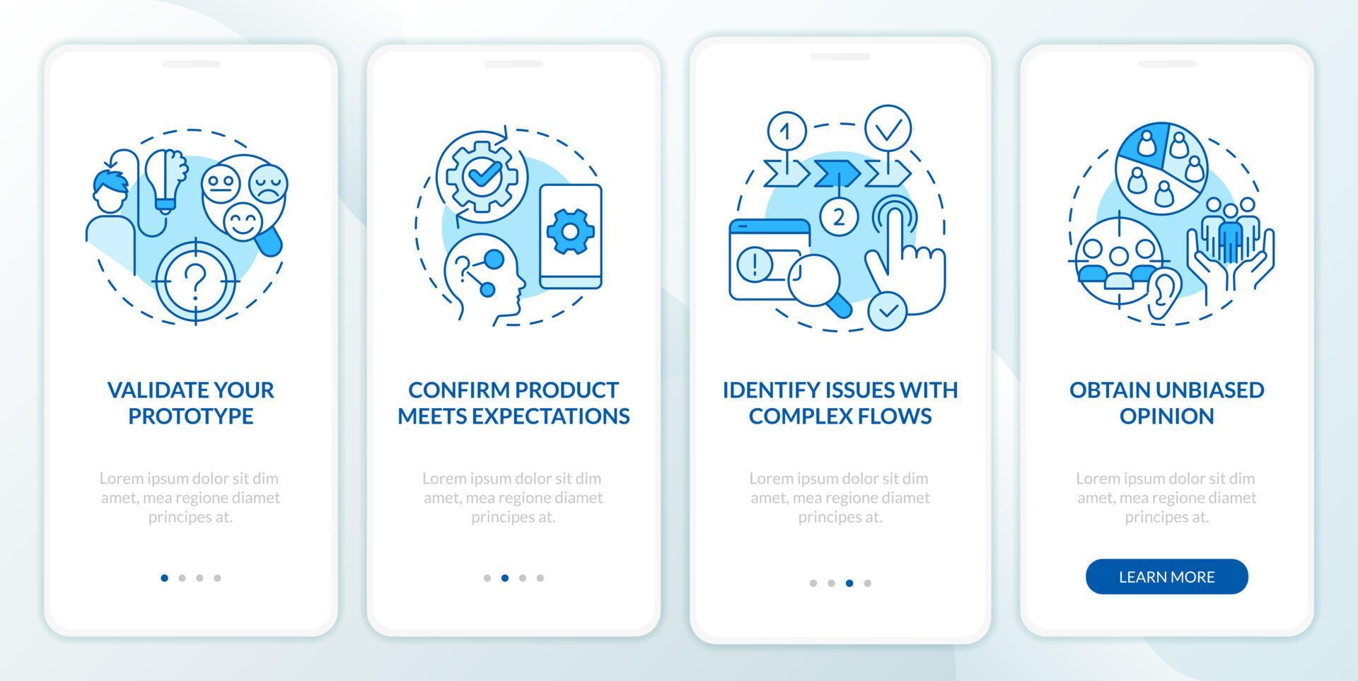 Advantages Of Usability Testing Blue Onboarding Mobile App Screen