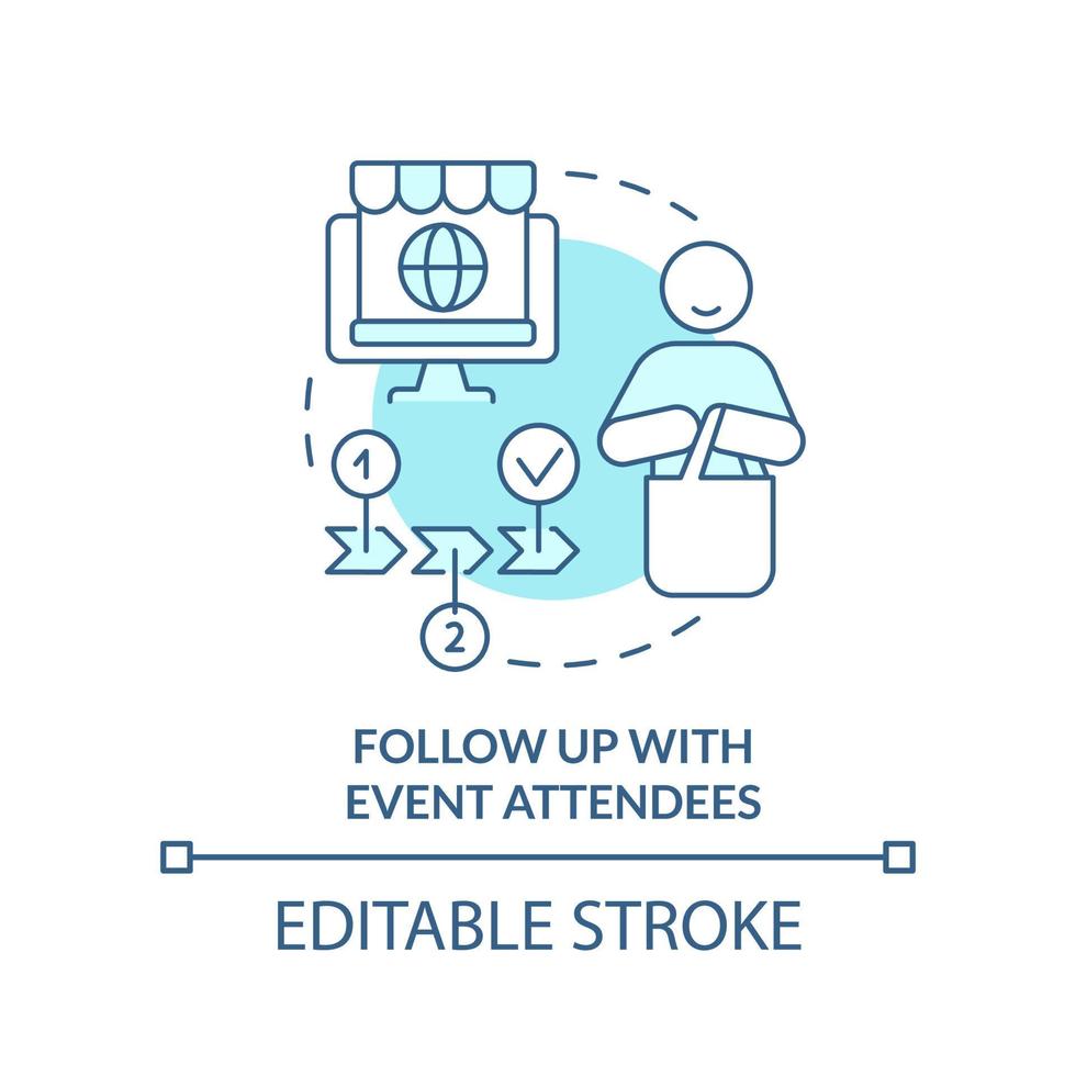 Follow up with event attendees turquoise concept icon. Promotion ... Follow up with event attendees turquoise concept icon. Promotion ...