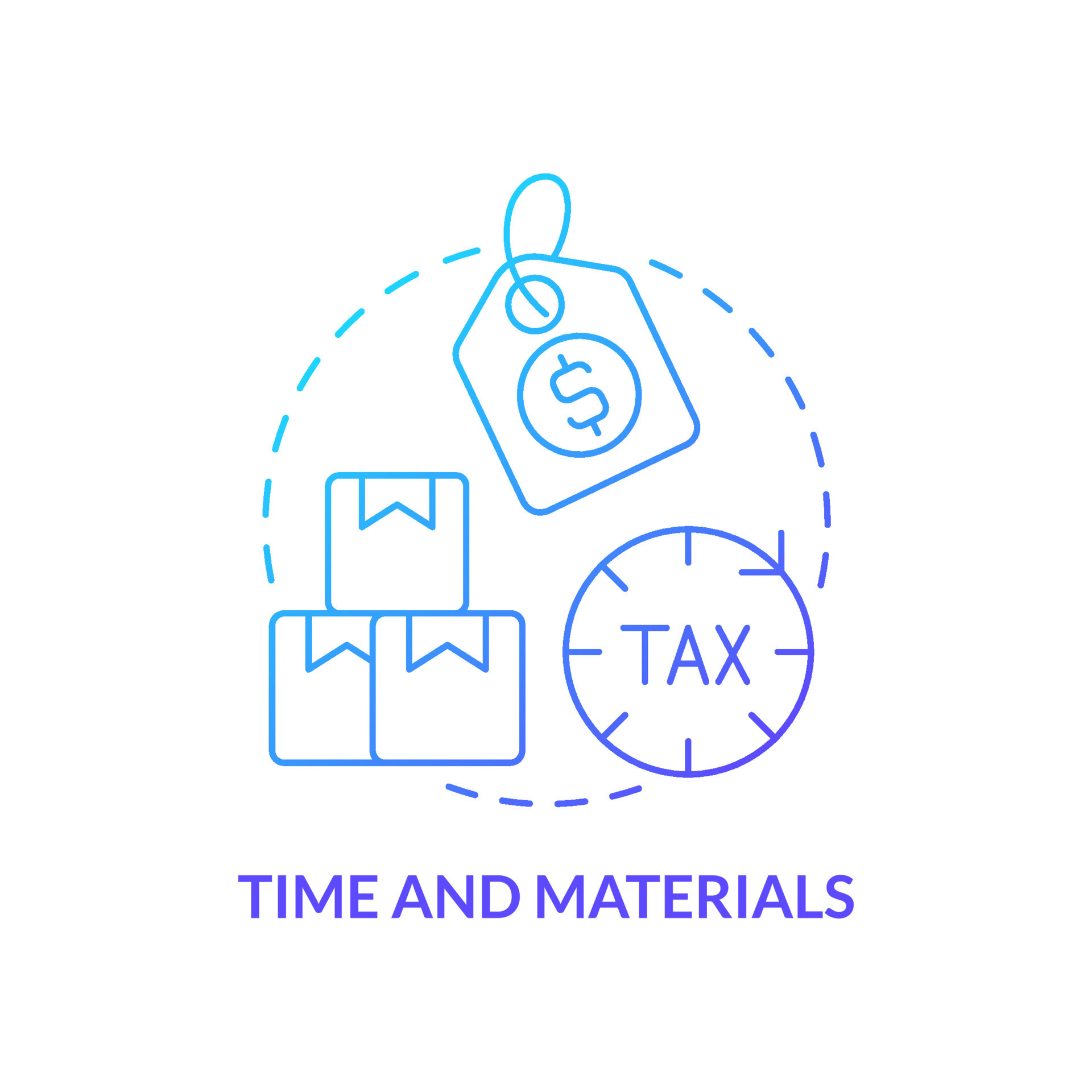 Time And Materials Blue Gradient Concept Icon Agreement In Procurement Abstract Idea Thin Line