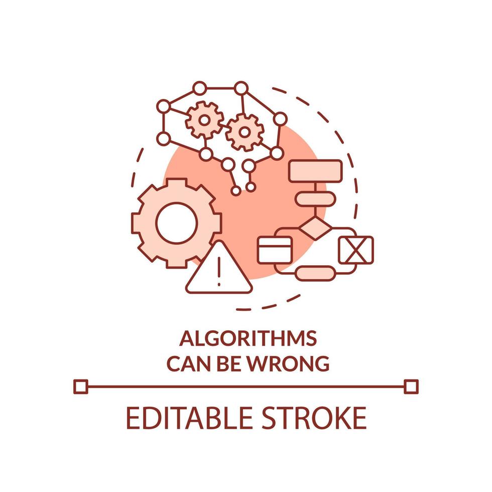 Algorithms Can Be Wrong Orange Concept Icon Drawback Of Ai Marketing Abstract Idea Thin Line