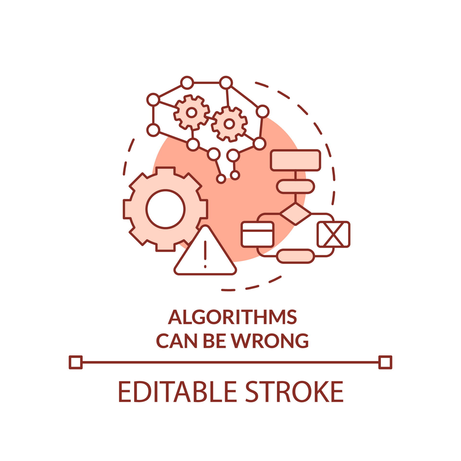 Algorithms Can Be Wrong Orange Concept Icon Drawback Of Ai Marketing Abstract Idea Thin Line