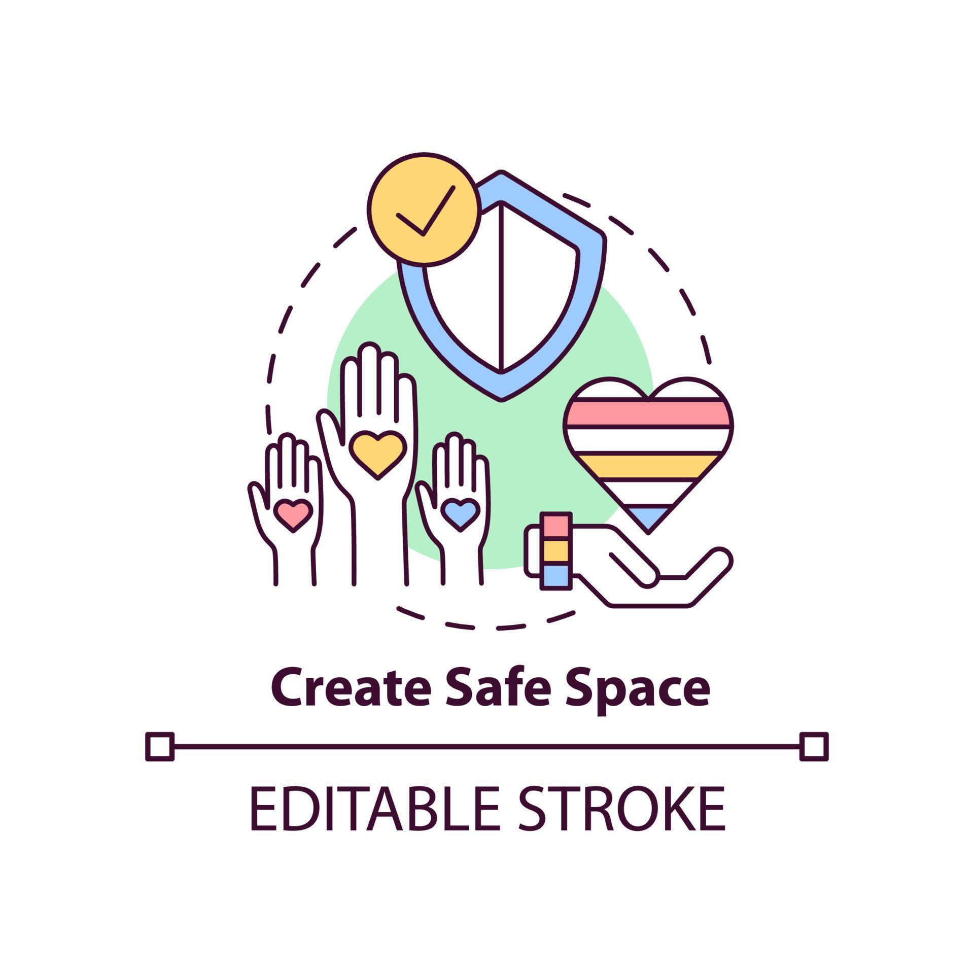 Create safe space concept icon. Helping others. Supporting LGBT youth ...