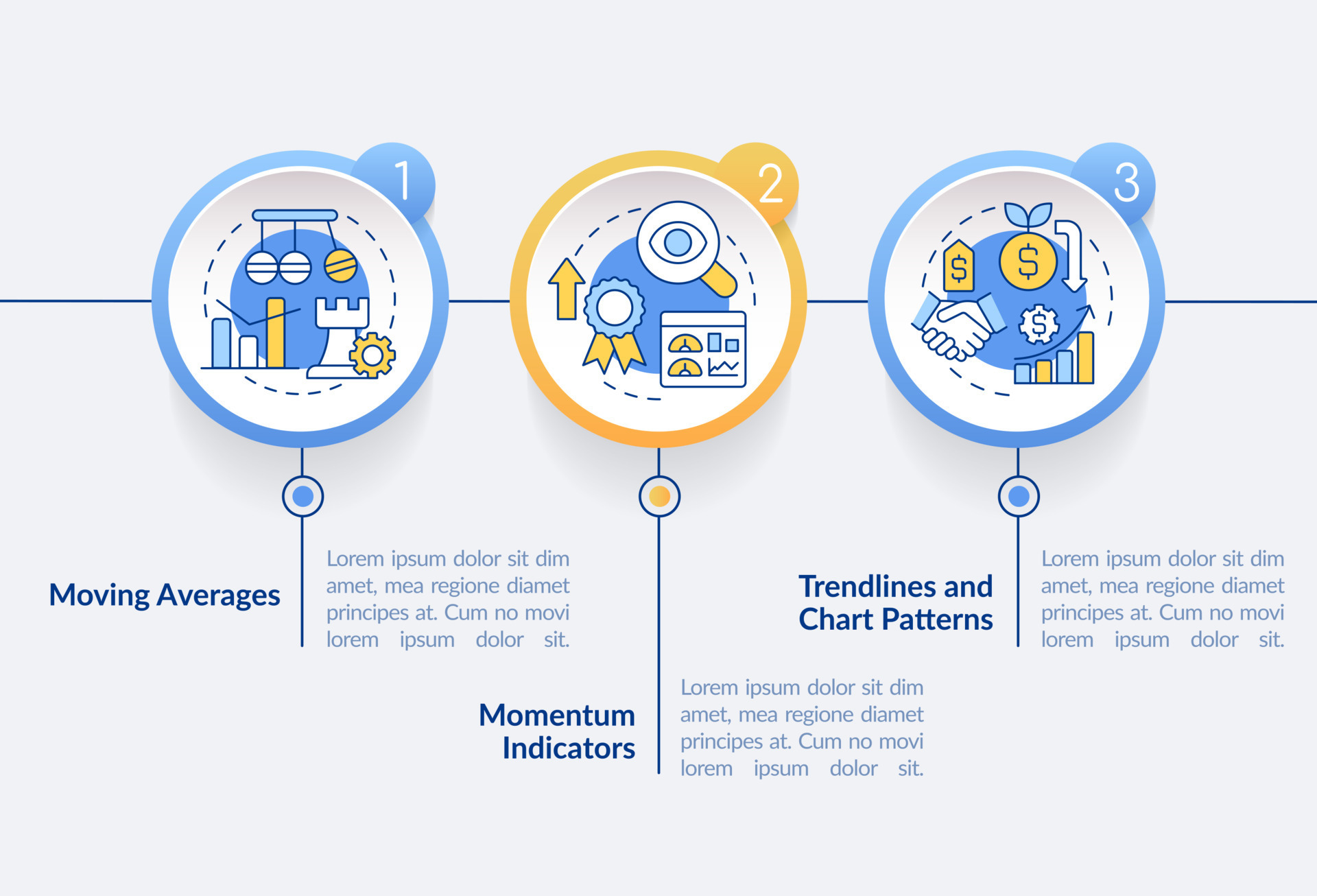 Trend trading strategies circle infographic template. Business. Data ...
