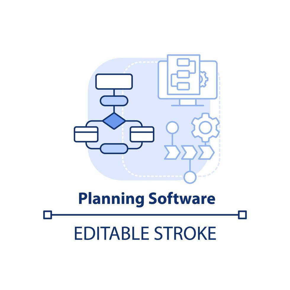 Planning Software Light Blue Concept Icon Use Models For Project Programming Skill Abstract
