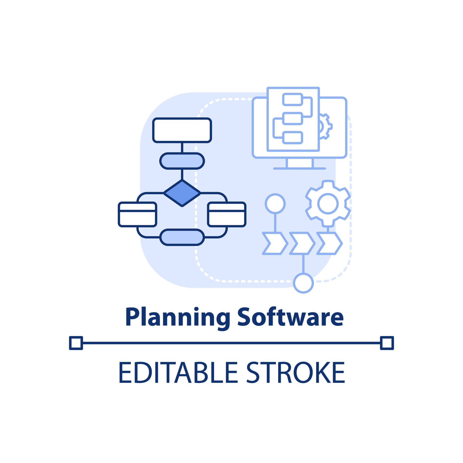 Planning Software Light Blue Concept Icon Use Models For Project Programming Skill Abstract