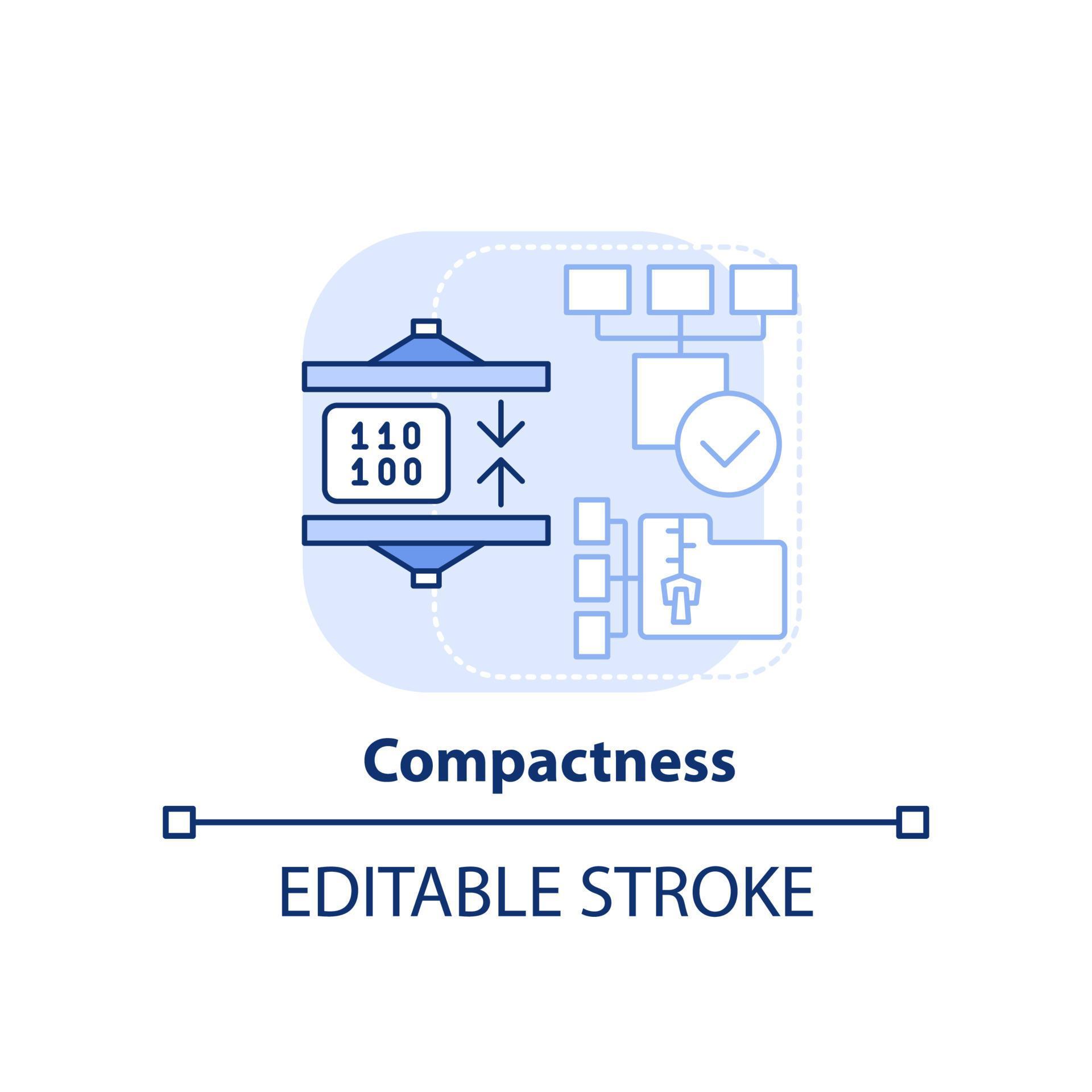 Compactness light blue concept icon. Concise code. Feature of programming languages abstract ...
