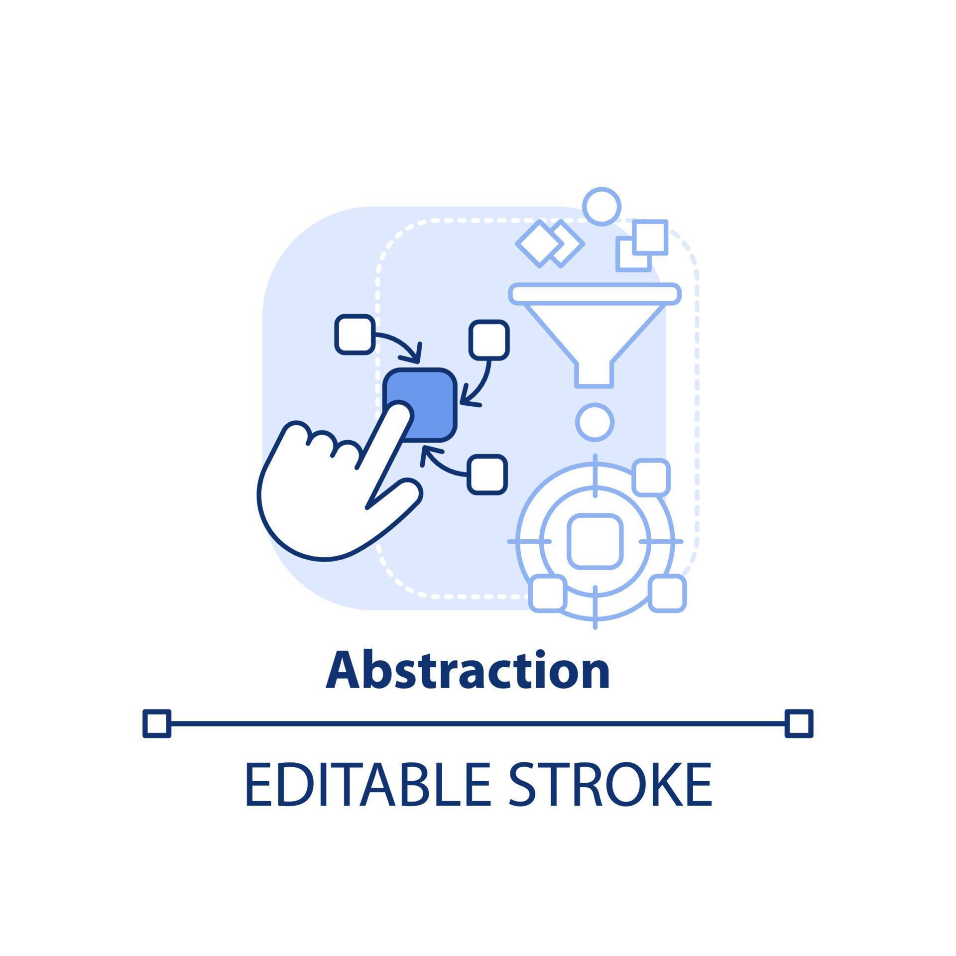 Abstraction light blue concept icon. Define data. Feature of programming languages abstract idea ...