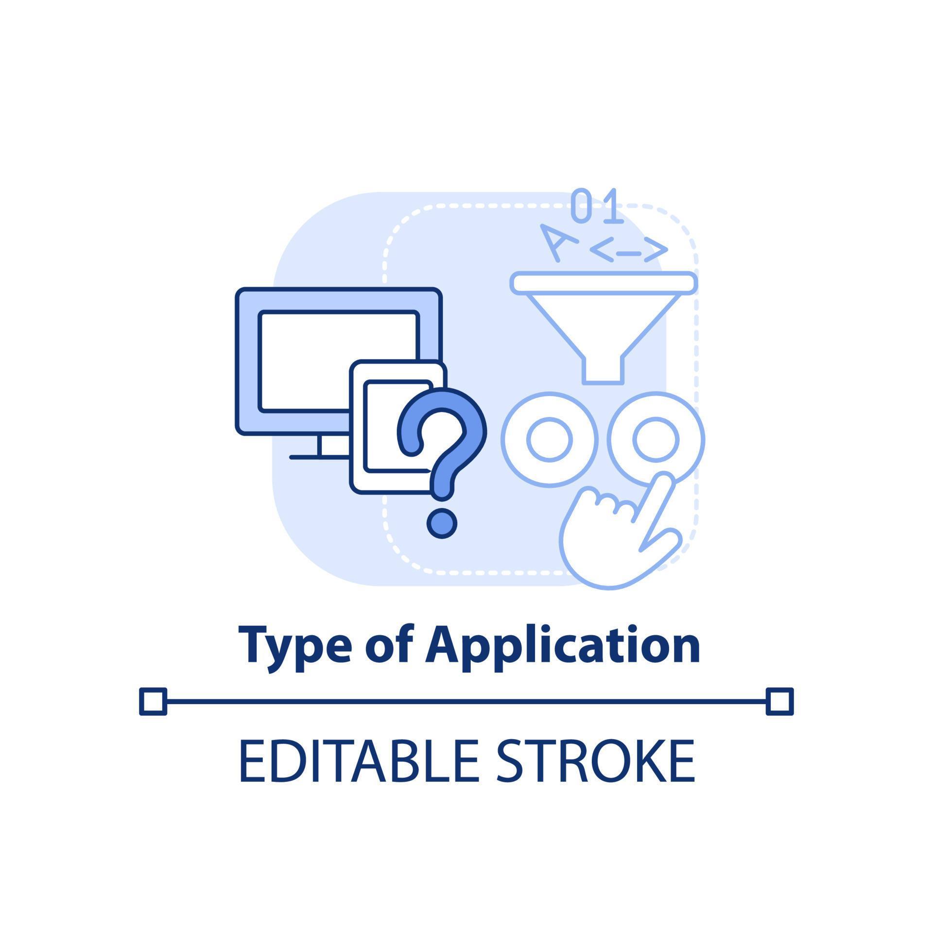 Type Of Application Light Blue Concept Icon Programing Language Choice Standard Abstract Idea