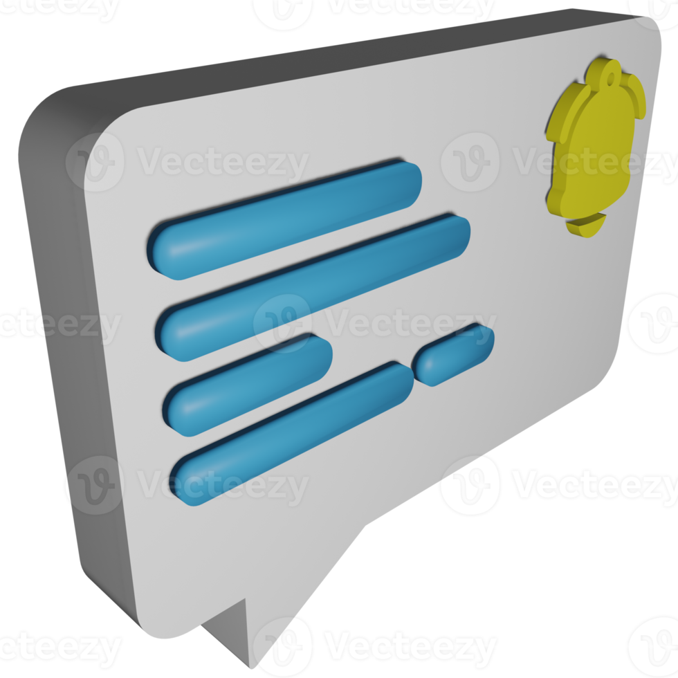 clean and unique 3d speech bubble design with various notification ...