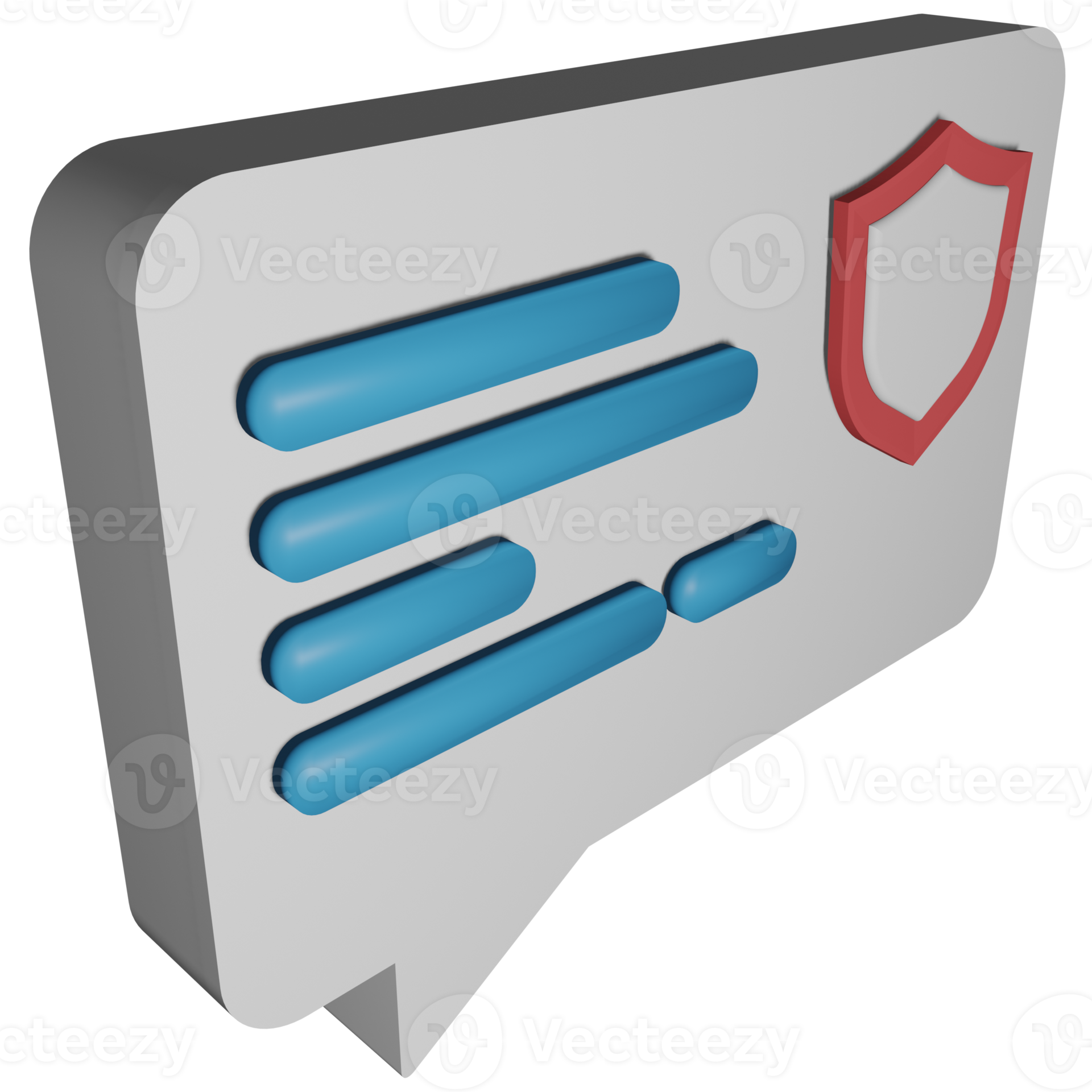 clean and unique 3d speech bubble design with various notification ...