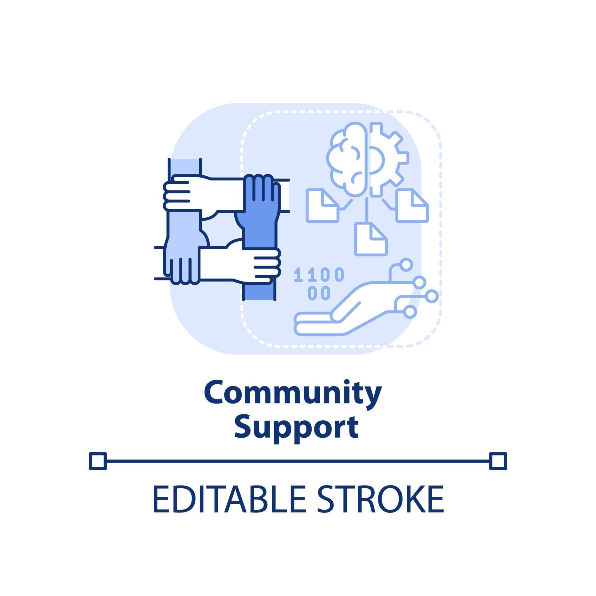 Community support light blue concept icon. Programing language choice standard abstract idea ...
