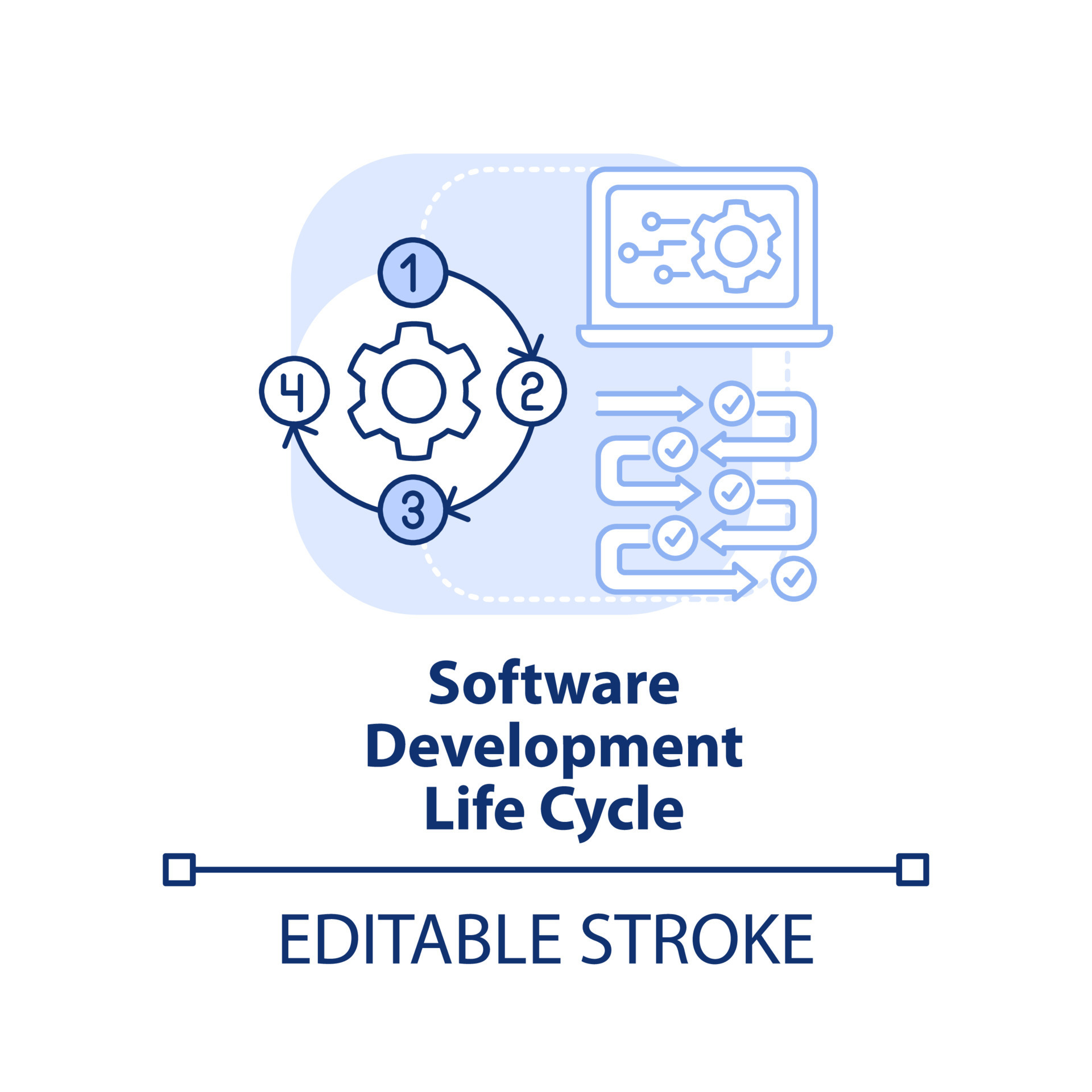 Software Development Life Cycle Light Blue Concept Icon Programming
