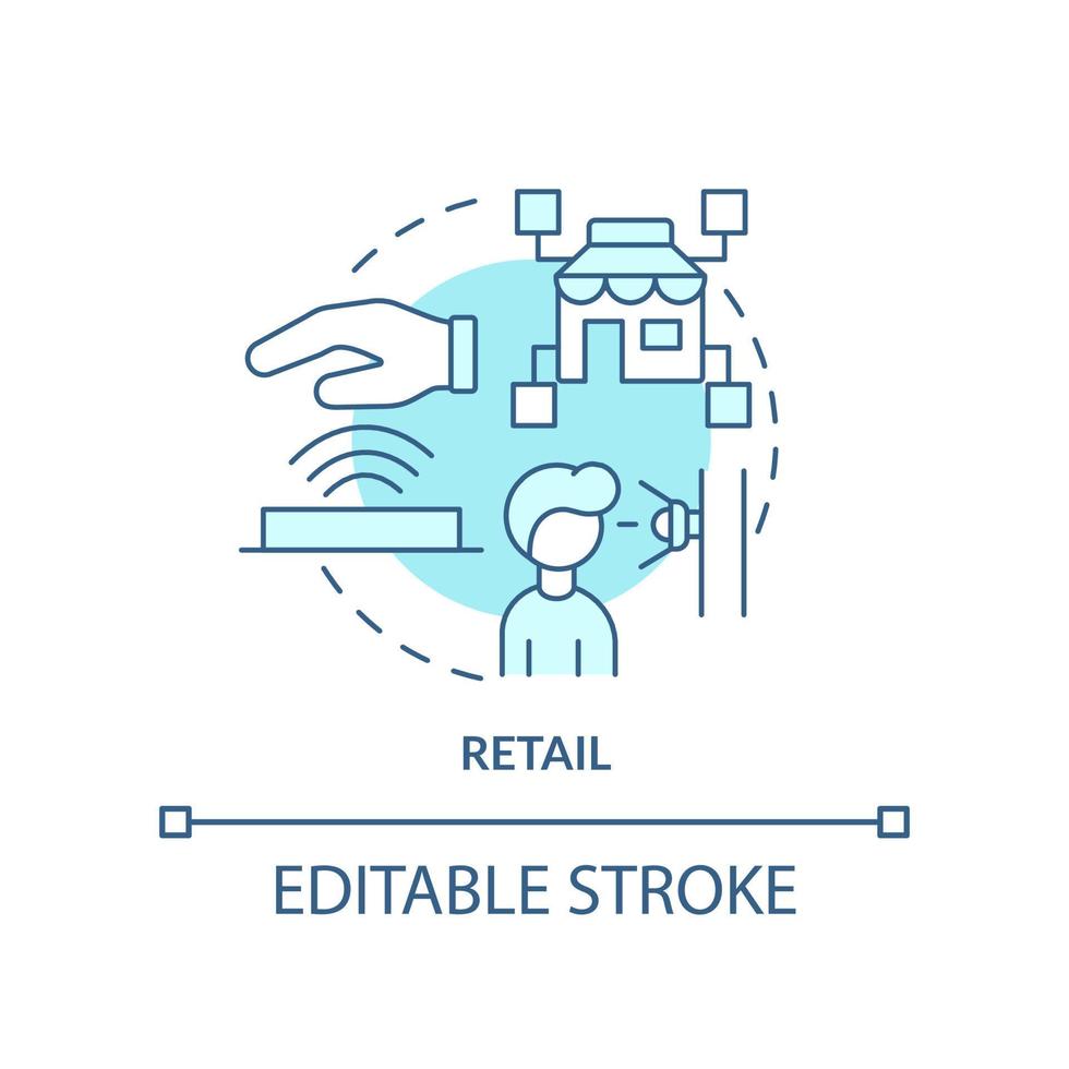 Retail Turquoise Concept Icon Biometric Technology Application