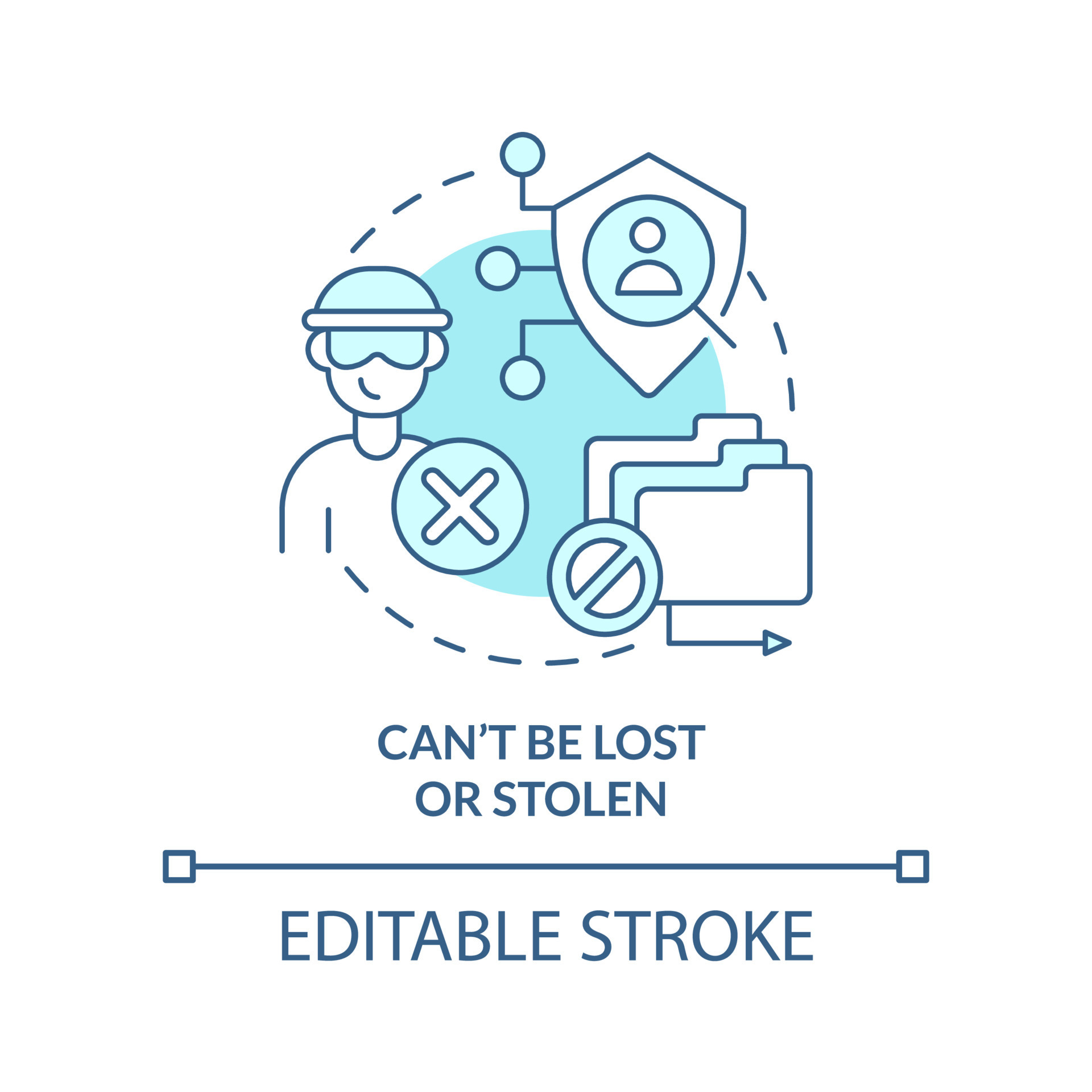 Cant Be Lost And Stolen Turquoise Concept Icon Biometric Authentication Abstract Idea Thin Line