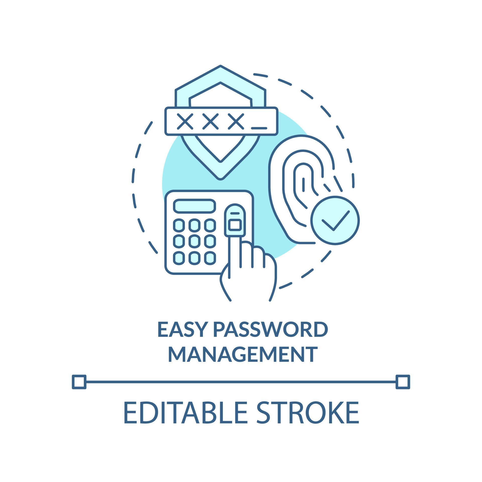 Easy Password Management Turquoise Concept Icon Biometric Authentication Benefit Abstract Idea