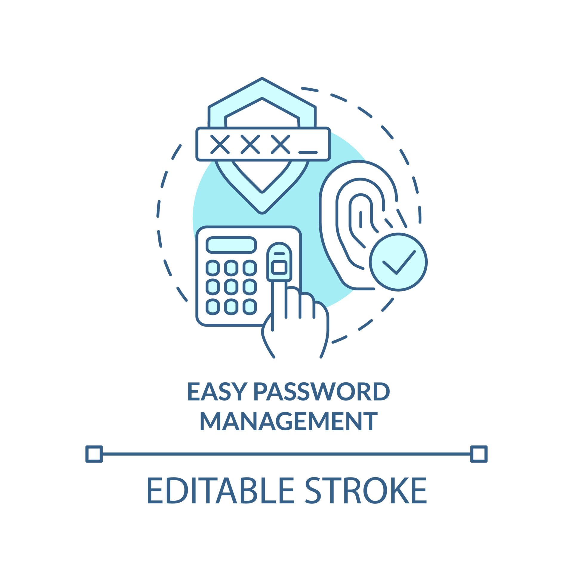 Easy Password Management Turquoise Concept Icon Biometric Authentication Benefit Abstract Idea