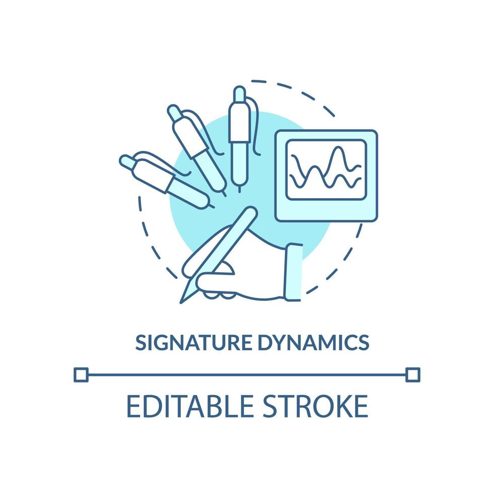 Signature Dynamics Turquoise Concept Icon Behavioral Measurement Abstract Idea Thin Line