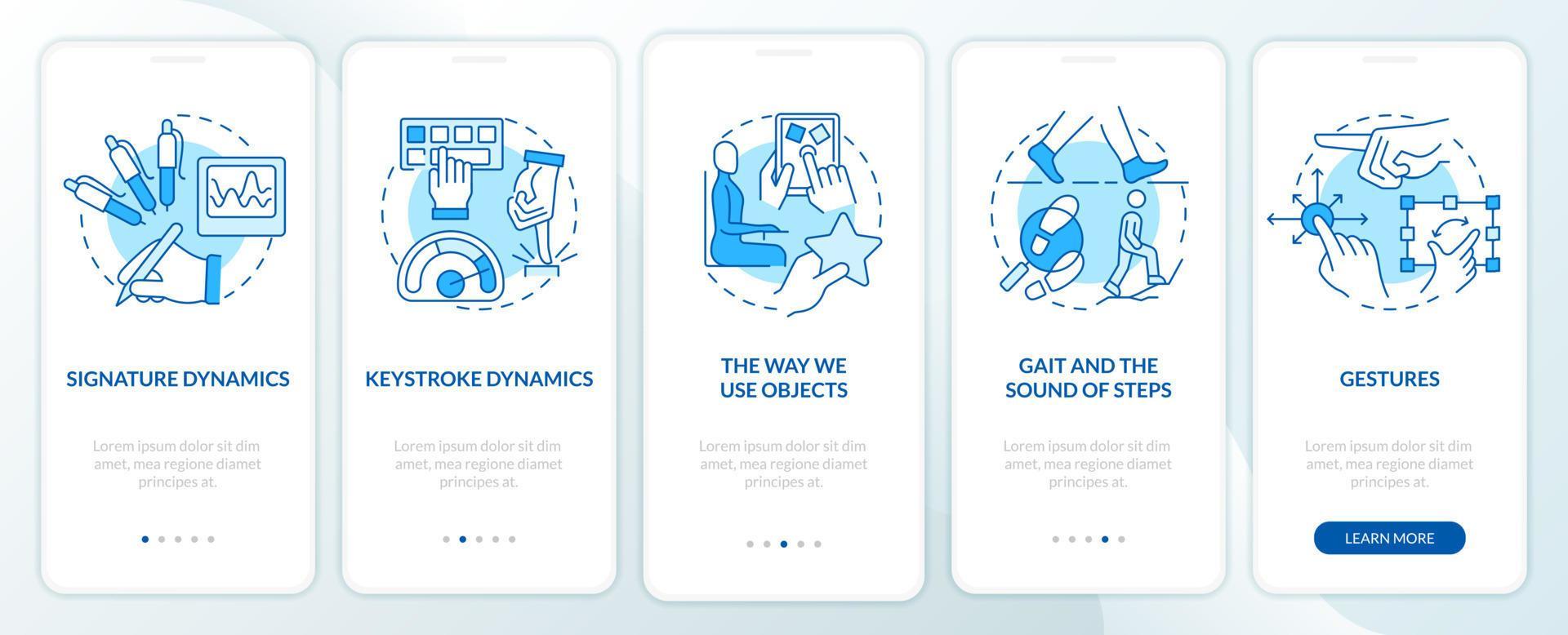 Behavioral Measurements Blue Onboarding Mobile App Screen Biometrics