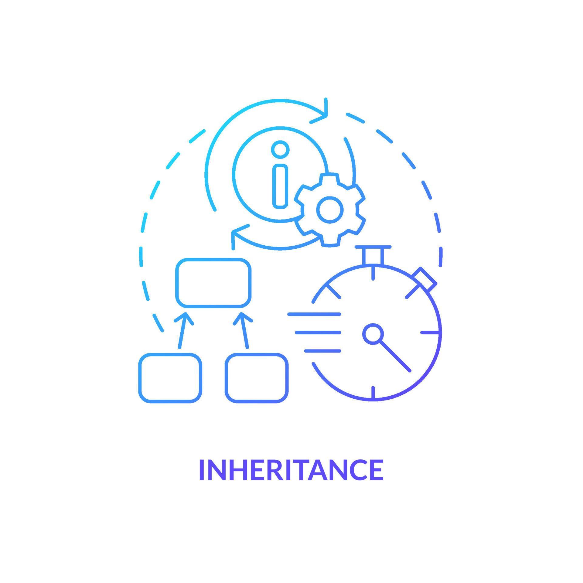 Inheritance Blue Gradient Concept Icon Object Oriented Programming Principle Abstract Idea Thin