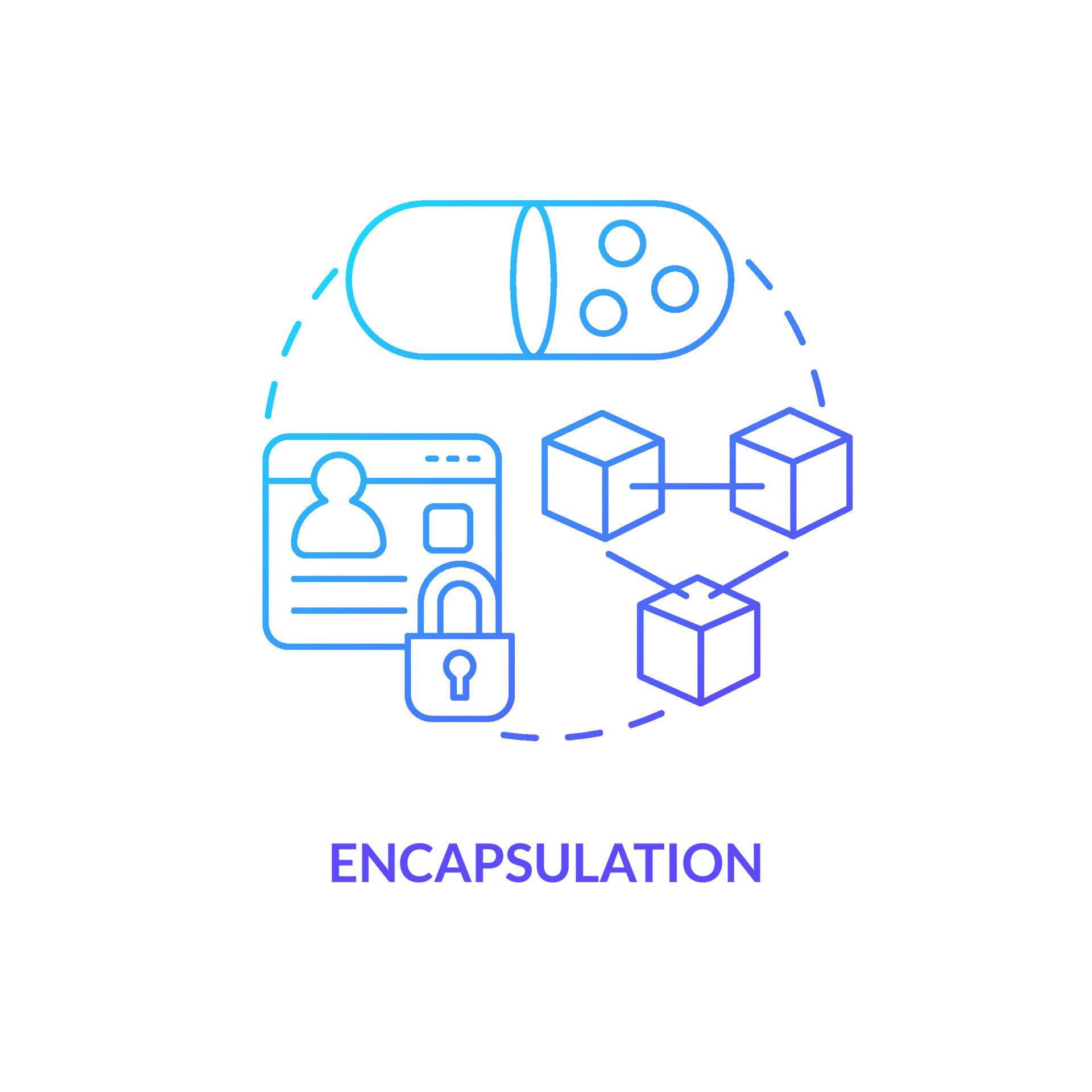 Encapsulation Blue Gradient Concept Icon Object Oriented Programming 4095