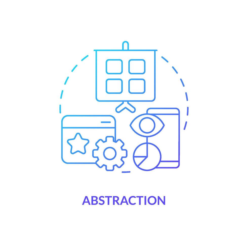 Abstraction Blue Gradient Concept Icon Managing Complexity Abstract Idea Thin Line Illustration