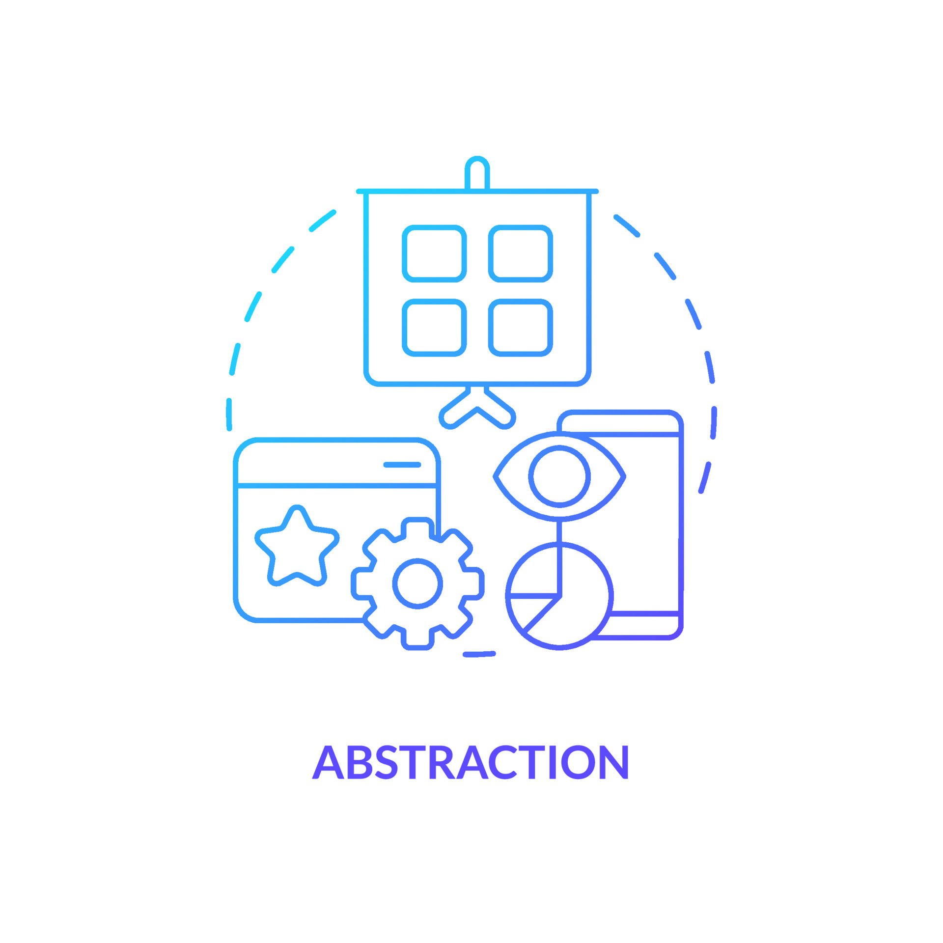 Abstraction blue gradient concept icon. Managing complexity abstract ... Abstraction blue gradient concept icon. Managing complexity abstract ...