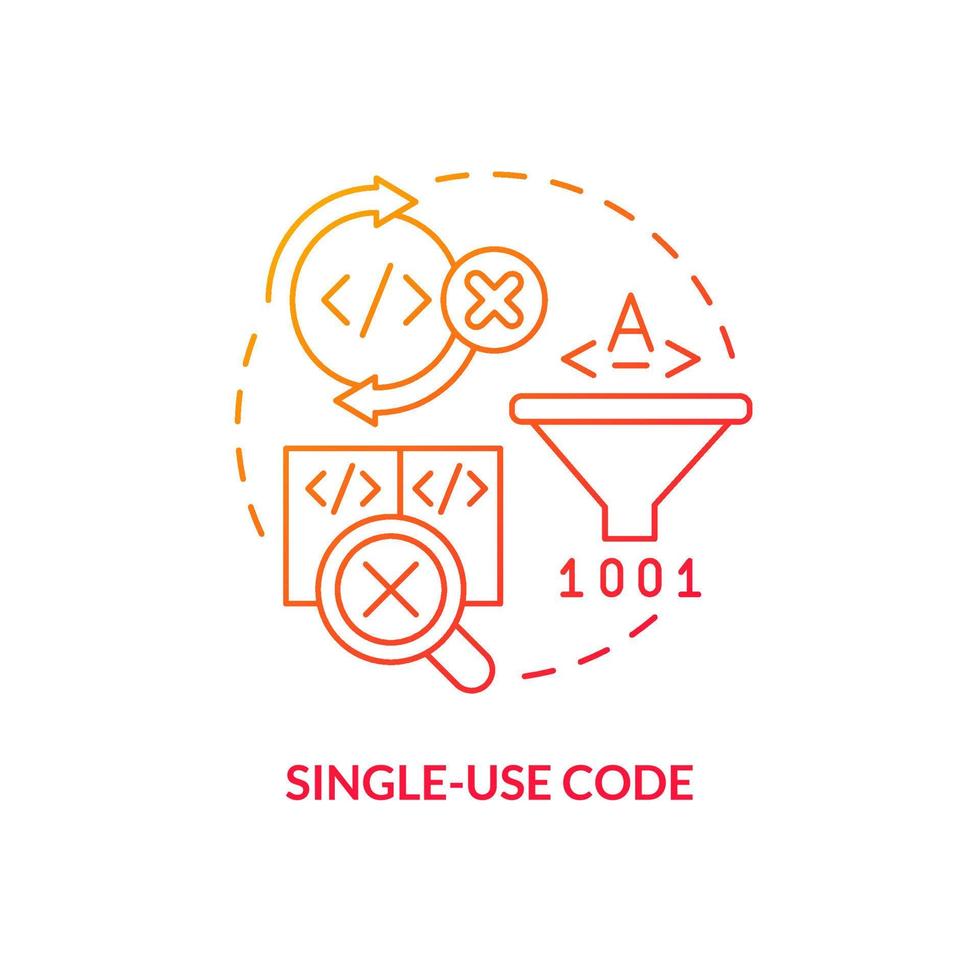 Single-use code red gradient concept icon. Procedural programming ... Single-use code red gradient concept icon. Procedural programming ...