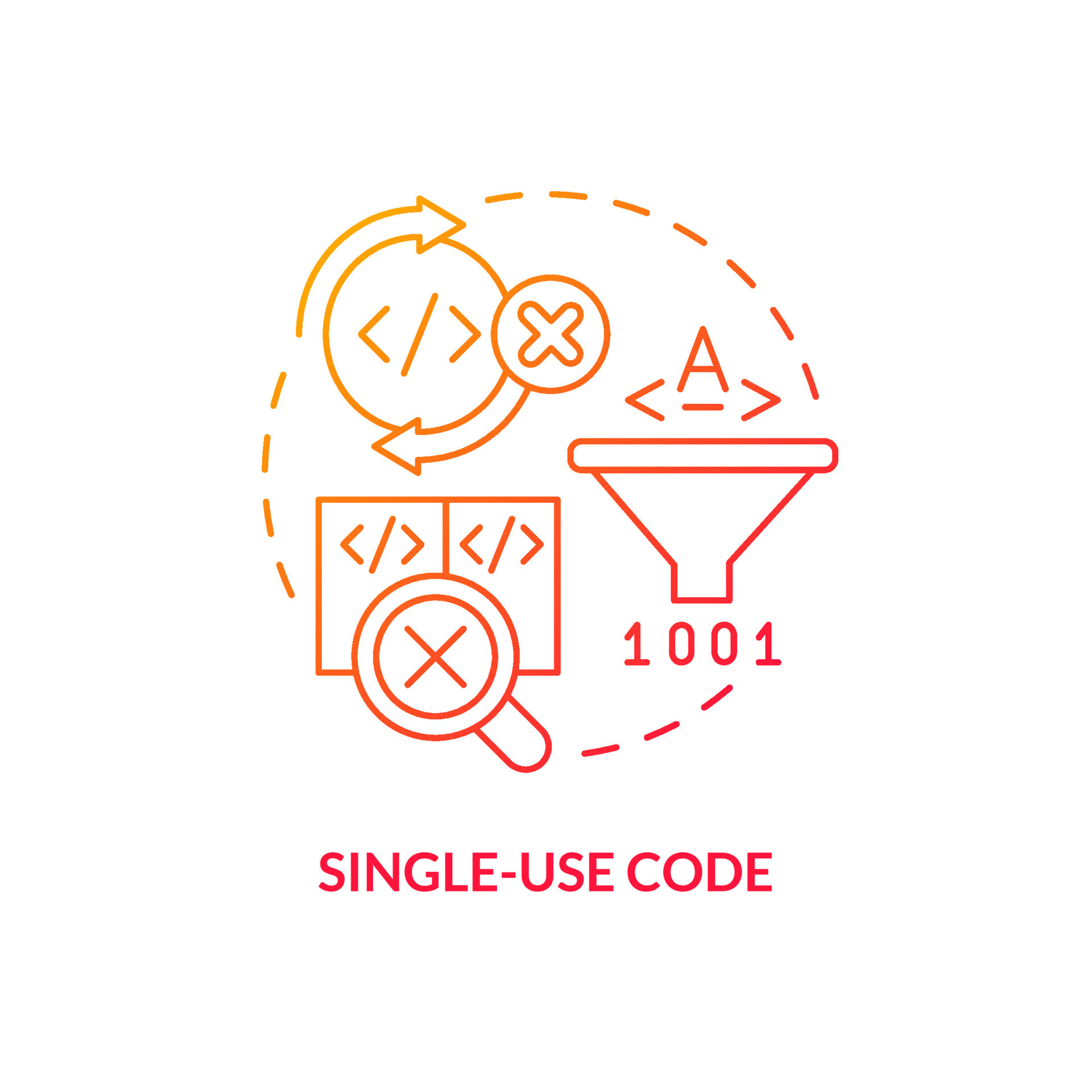 Single Use Code Red Gradient Concept Icon Procedural Programming Disadvantage Abstract Idea