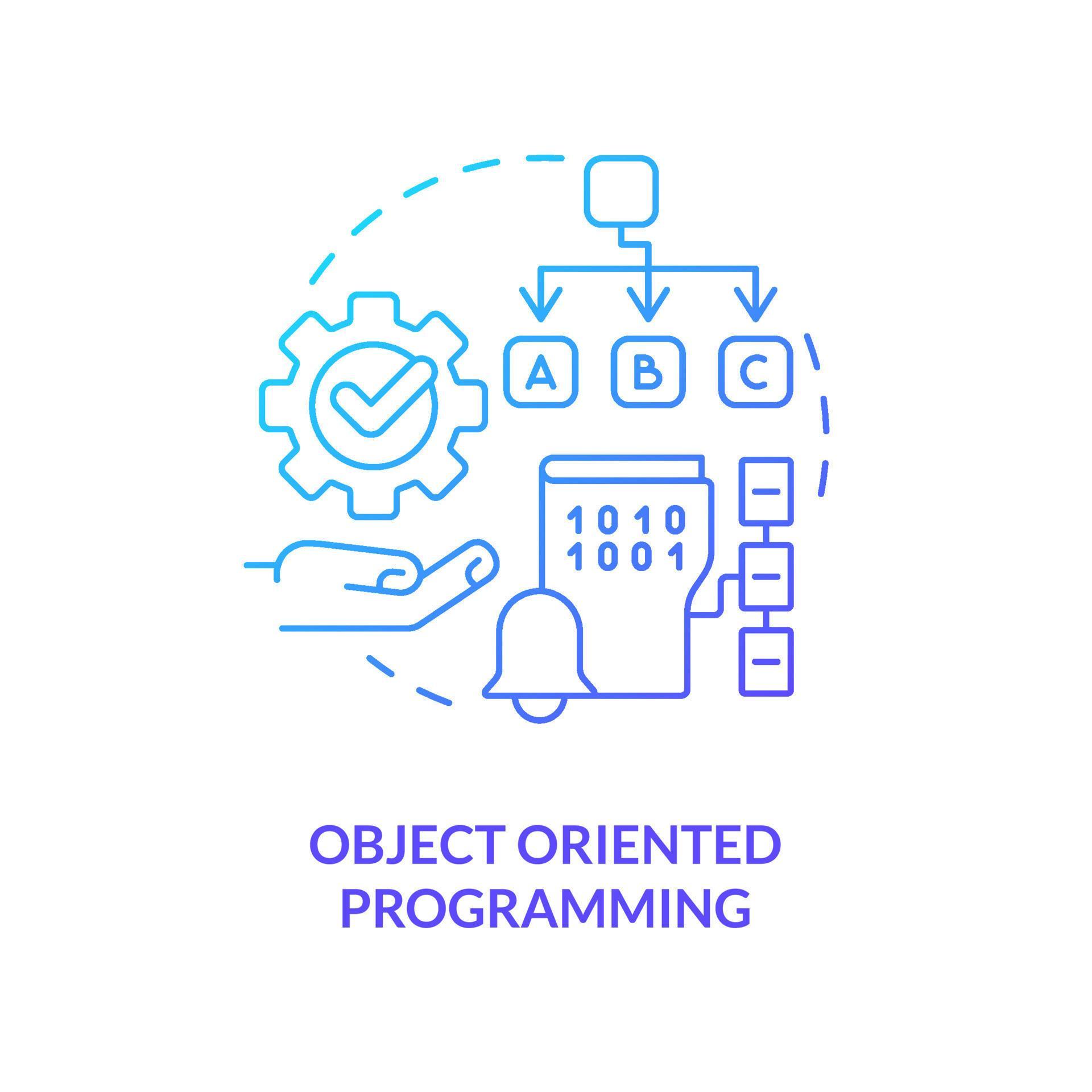 Object Oriented Programming Blue Gradient Concept Icon Coding Paradigm