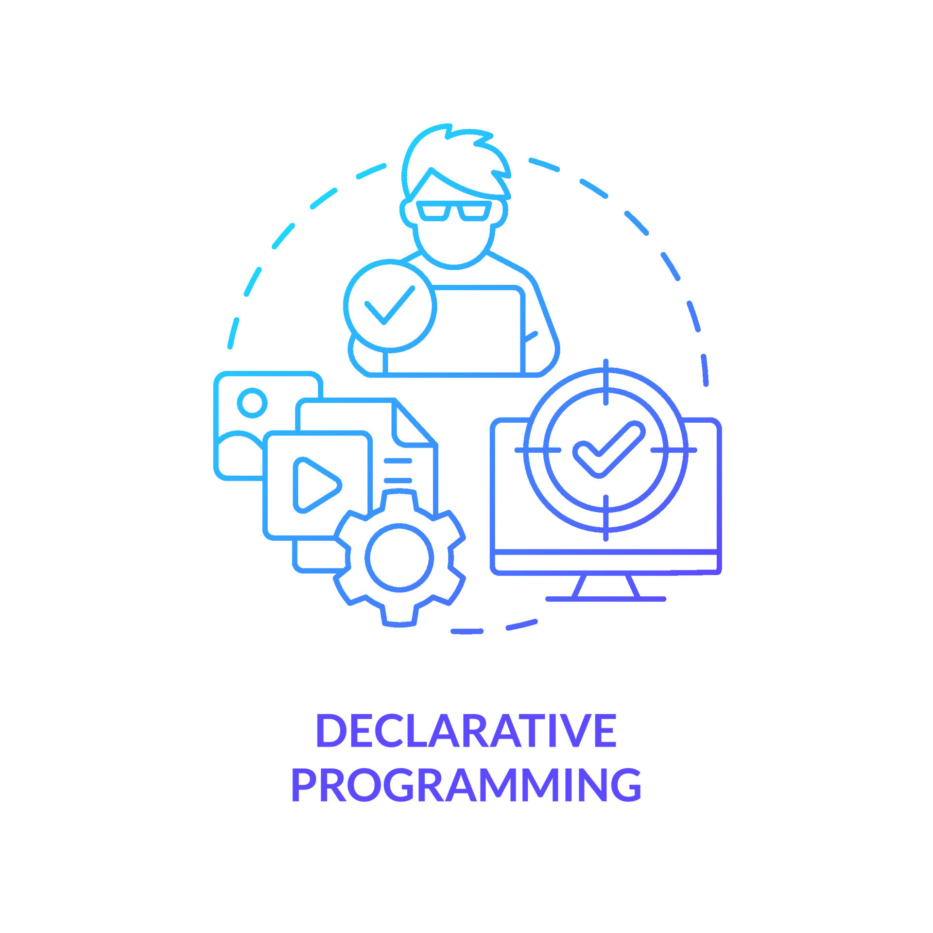 Declarative Programming Blue Gradient Concept Icon Coding Paradigm Type Abstract Idea Thin Line 7027