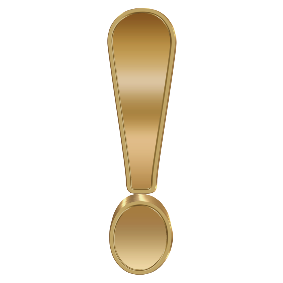 3d Rendering Metallic Symbol Exclamation Mark 17052395 Png