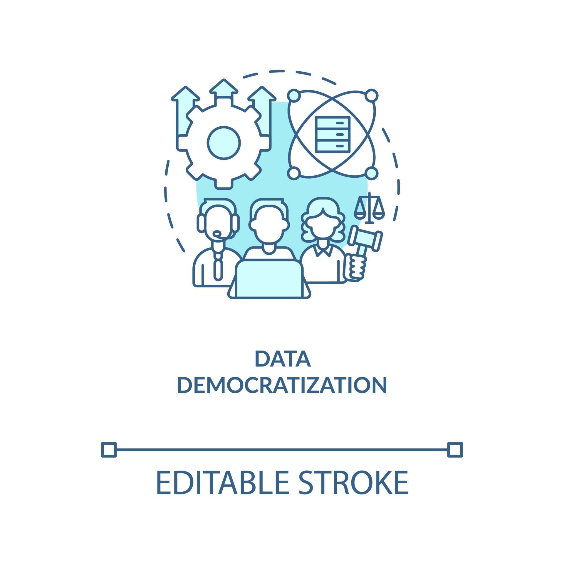 Democratization Turquoise Concept Icon Business Digitization Data Science Trend Abstract Idea