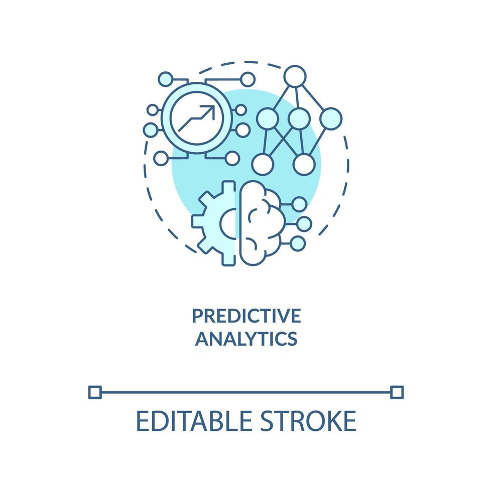 Predictive Analytics Turquoise Concept Icon Ai Technology Data