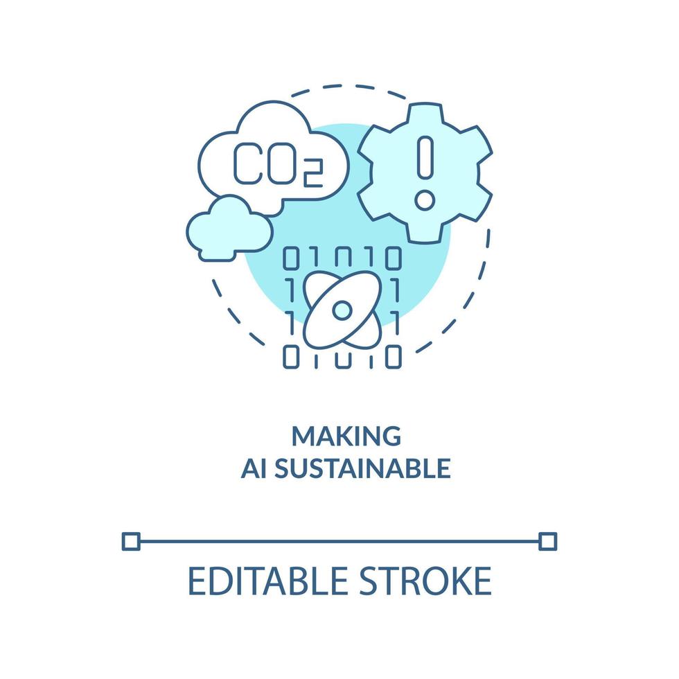 Making Ai Sustainable Turquoise Concept Icon Environment Data Science Challenge Abstract Idea