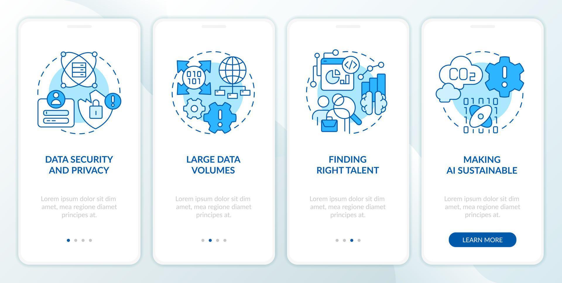 Data Science Challenges Blue Onboarding Mobile App Screen Development Walkthrough 4 Steps