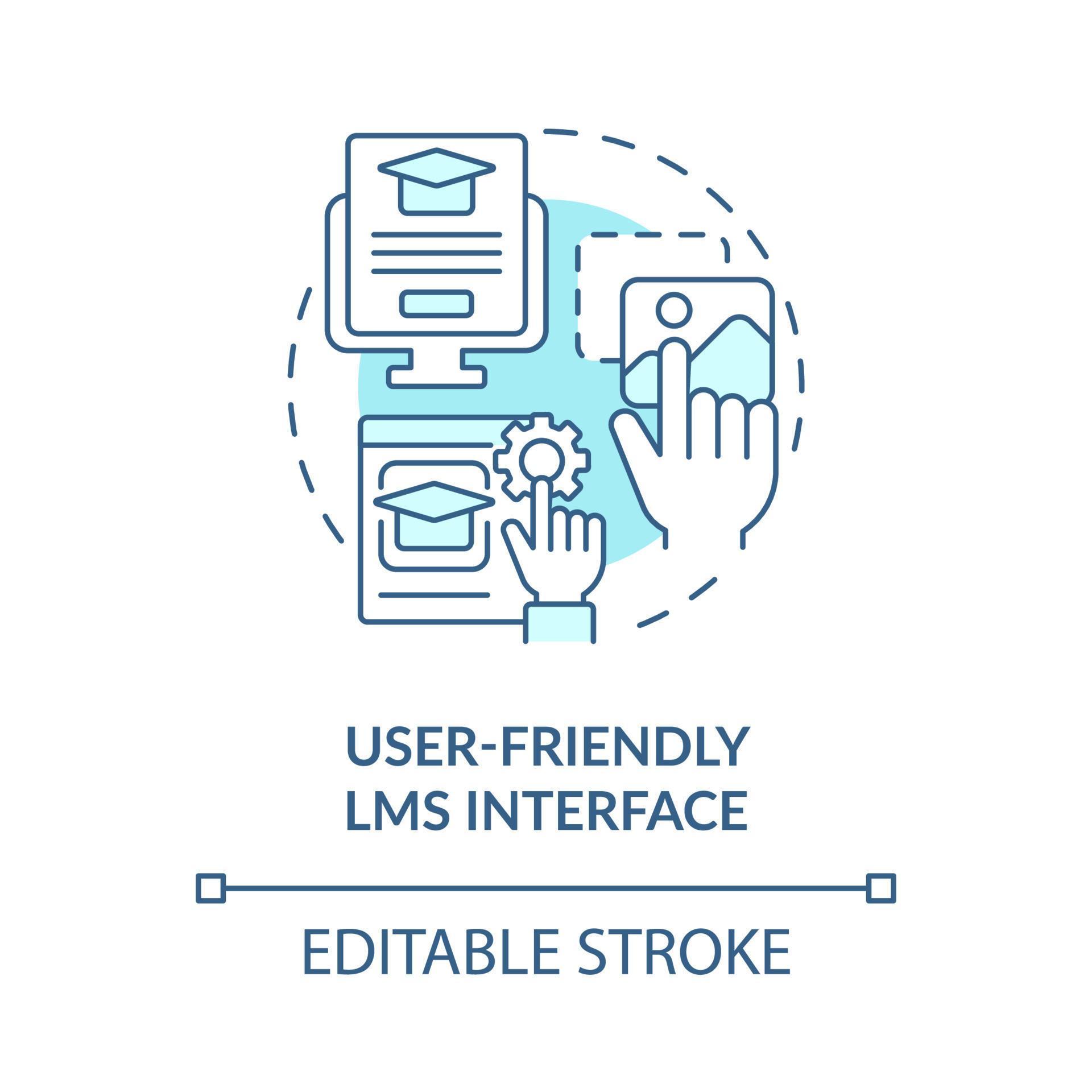 User-friendly LMS interface blue concept icon. Learning management ...