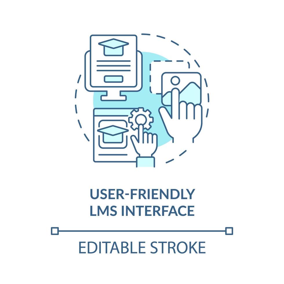 User-friendly LMS interface blue concept icon. Learning management ...