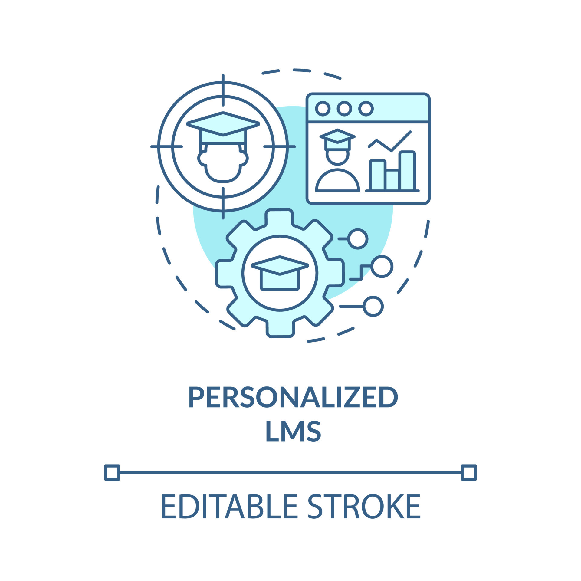 Personalized Lms Blue Concept Icon Customize Settings Learning Management System Abstract Idea