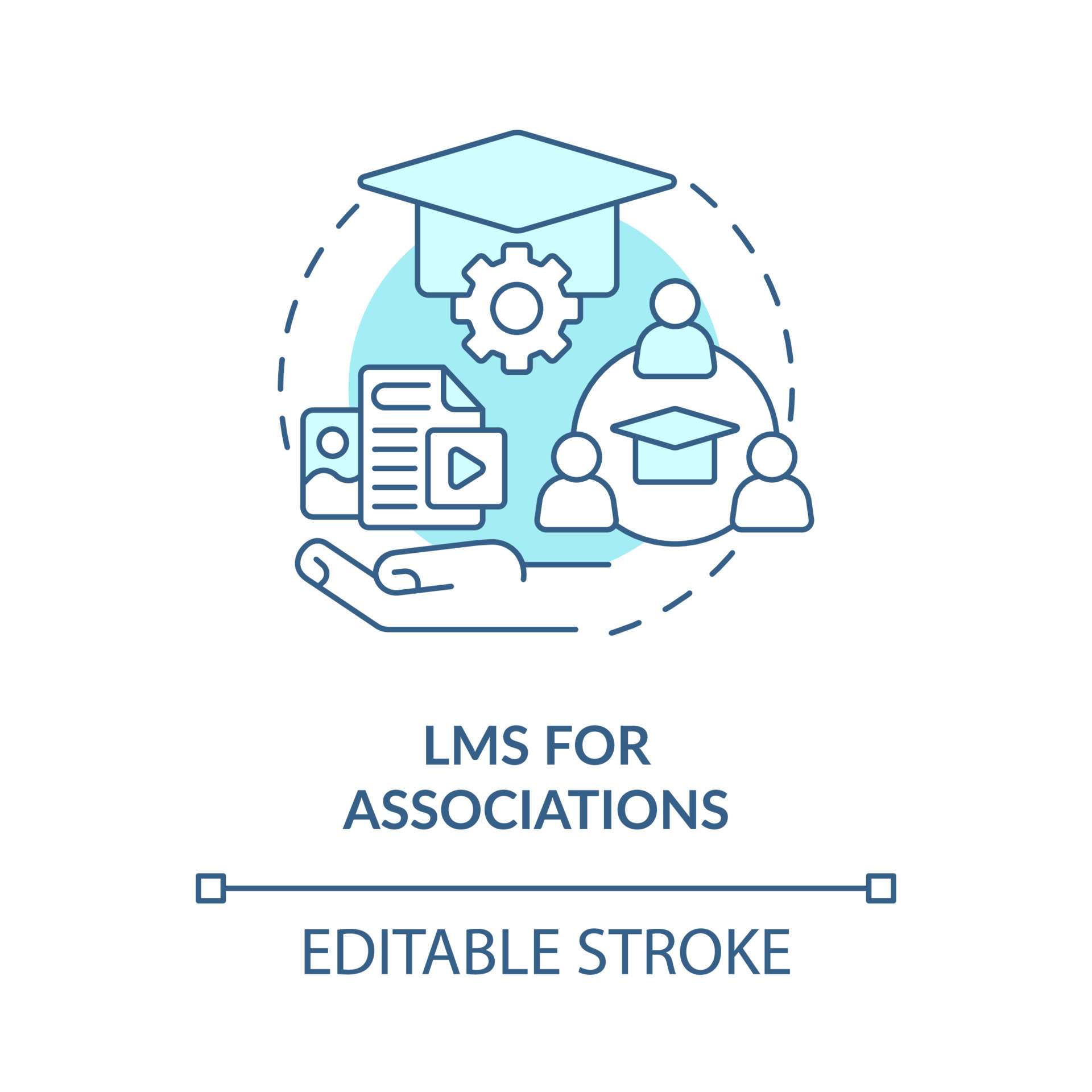 Learning Management System For Associations Blue Concept Icon Lms Deployment Option Abstract