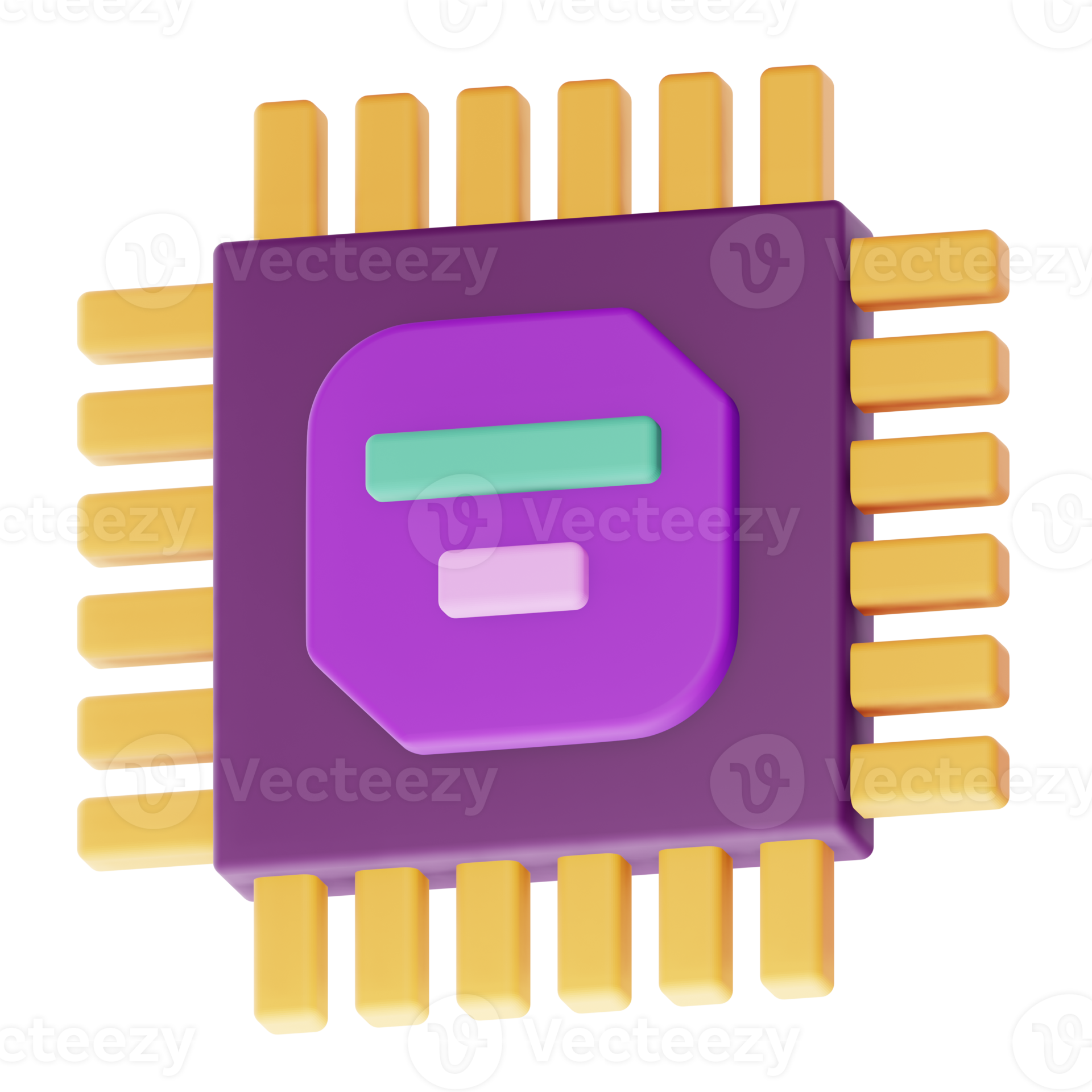 3D Render Processor Icon 17053189 PNG