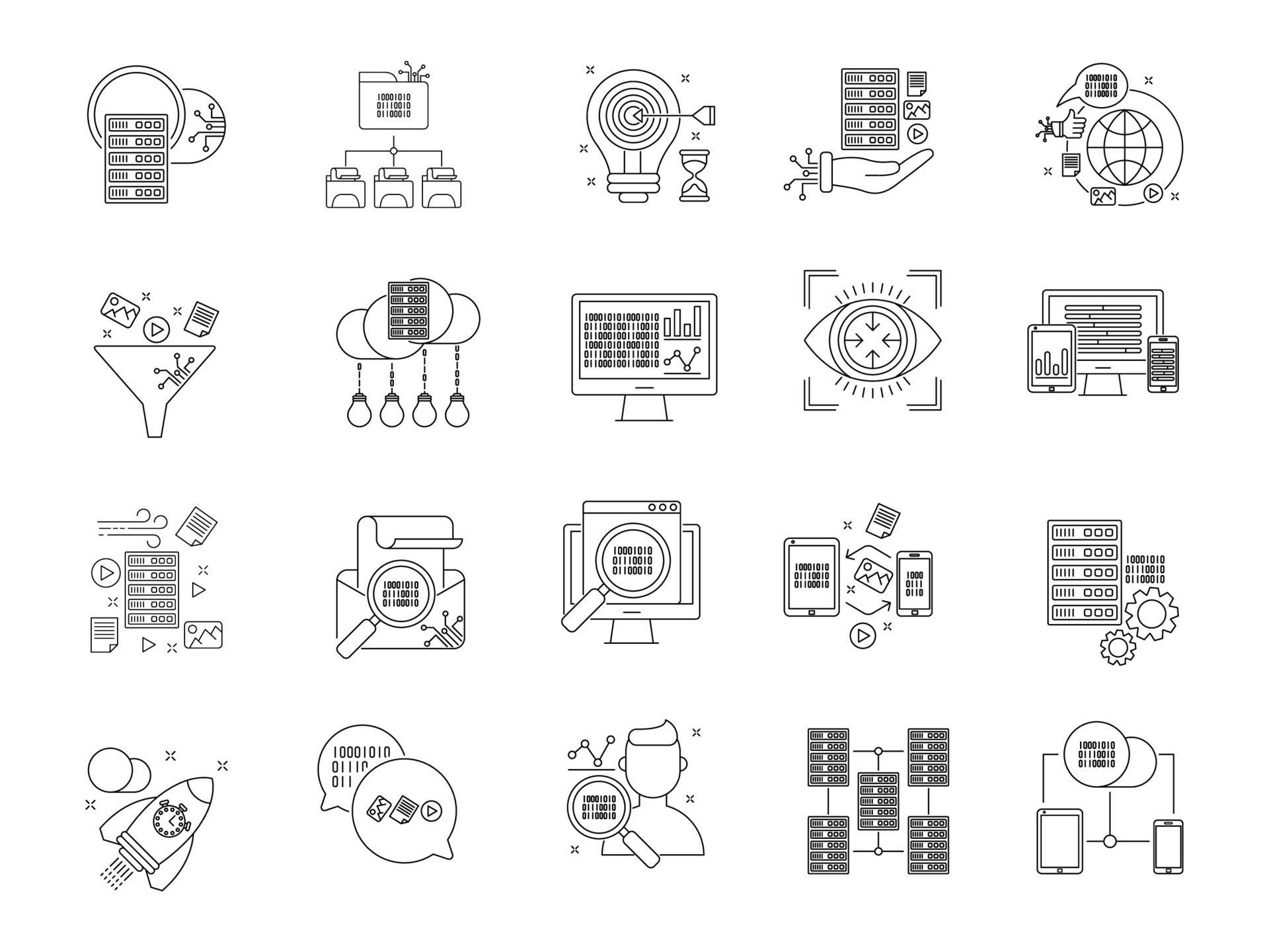 Big Data Icons Suitable For A Wide Range Of Digital Creative Projects 17057475 Vector Art At