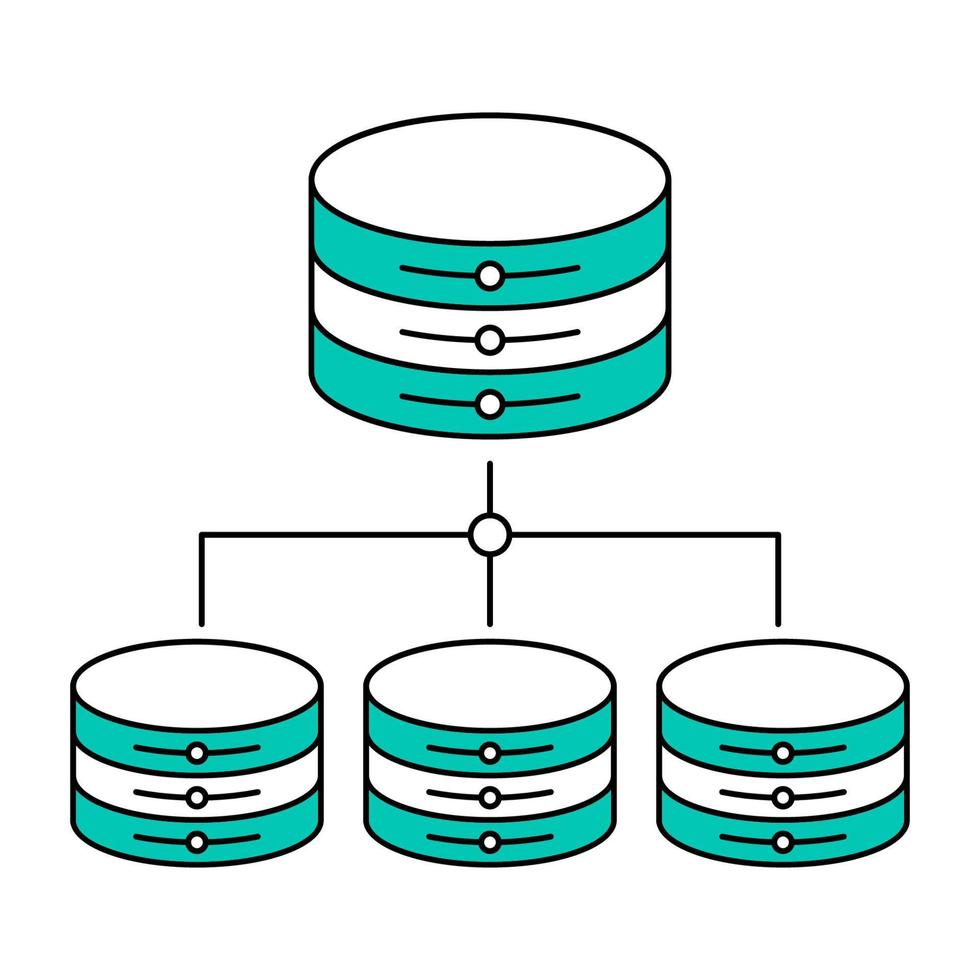 Distributed Database Icon Suitable For A Wide Range Of Digital